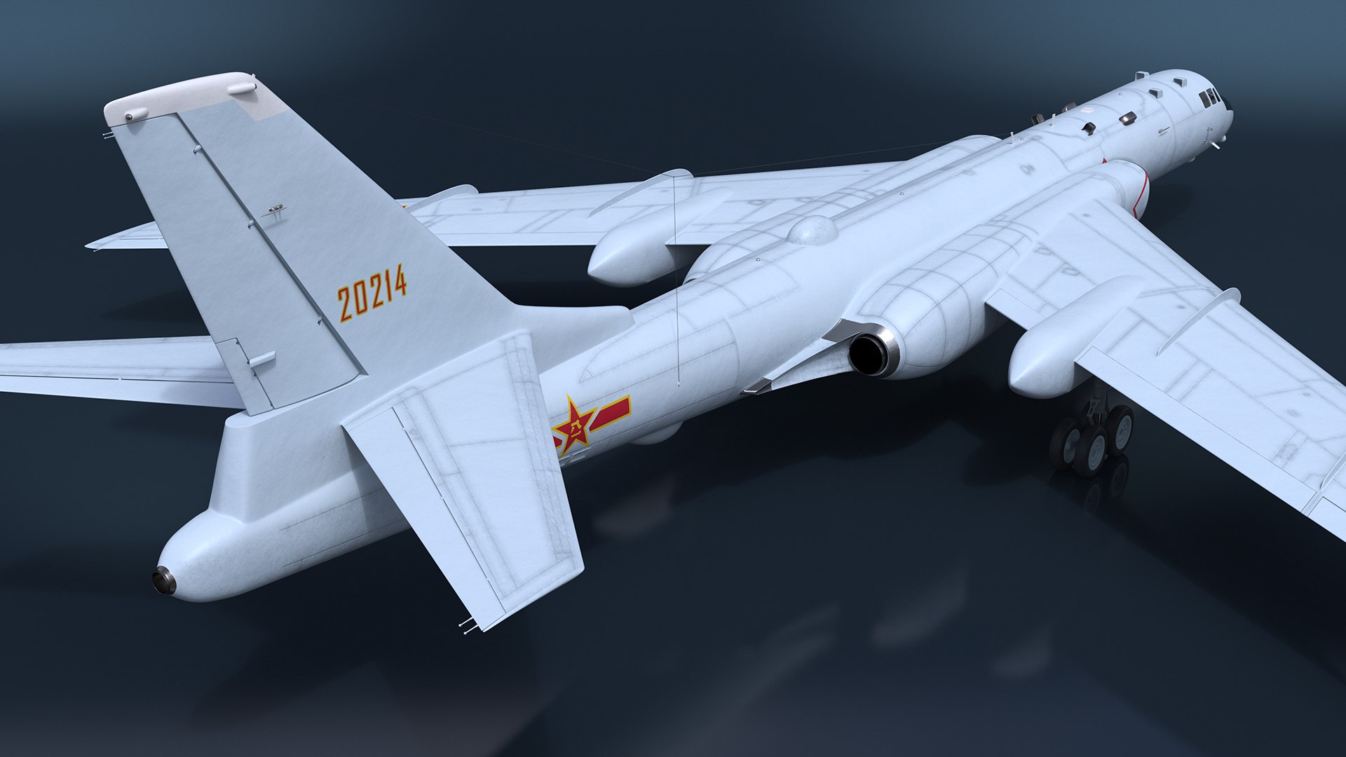 Xian H-6 China Strategic Bomber Without Armament 3D Model - TurboSquid ...