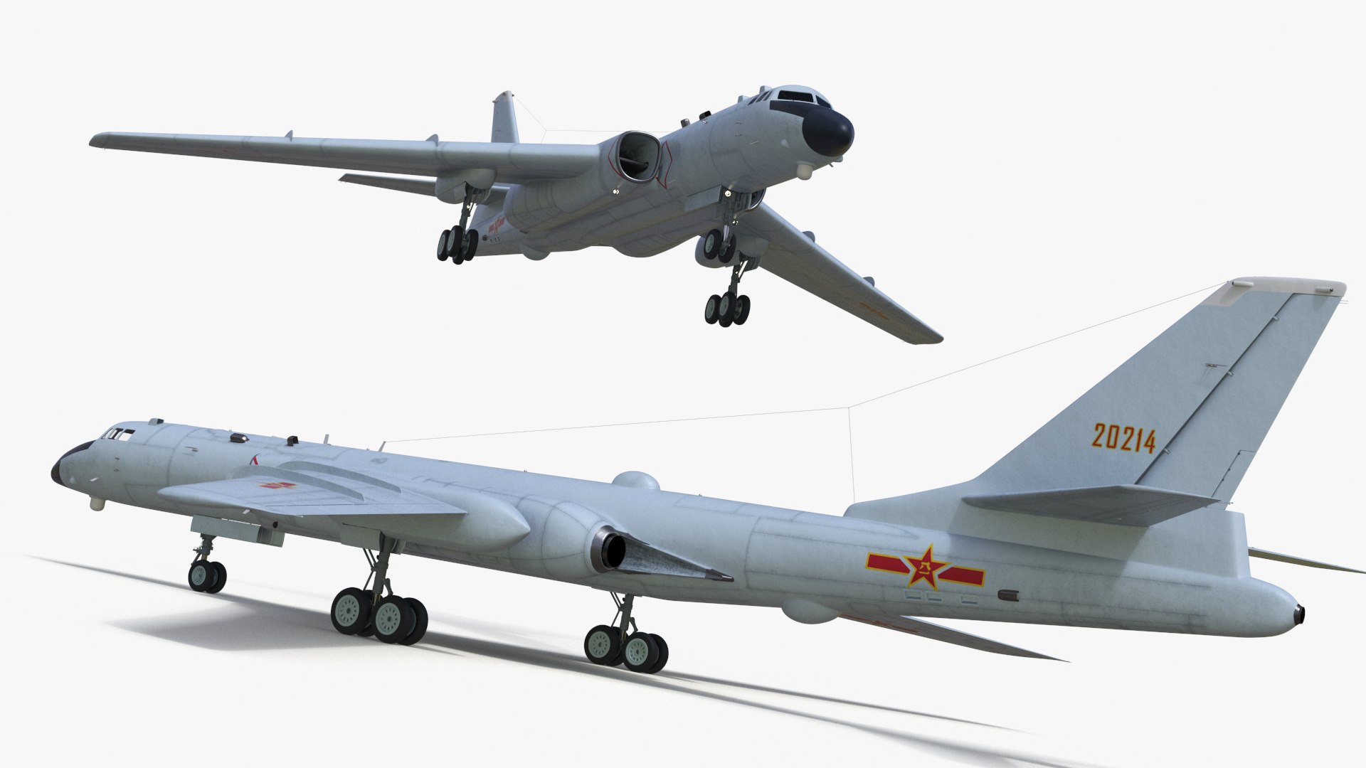Xian H-6 China Strategic Bomber Without Armament 3D Model - TurboSquid ...