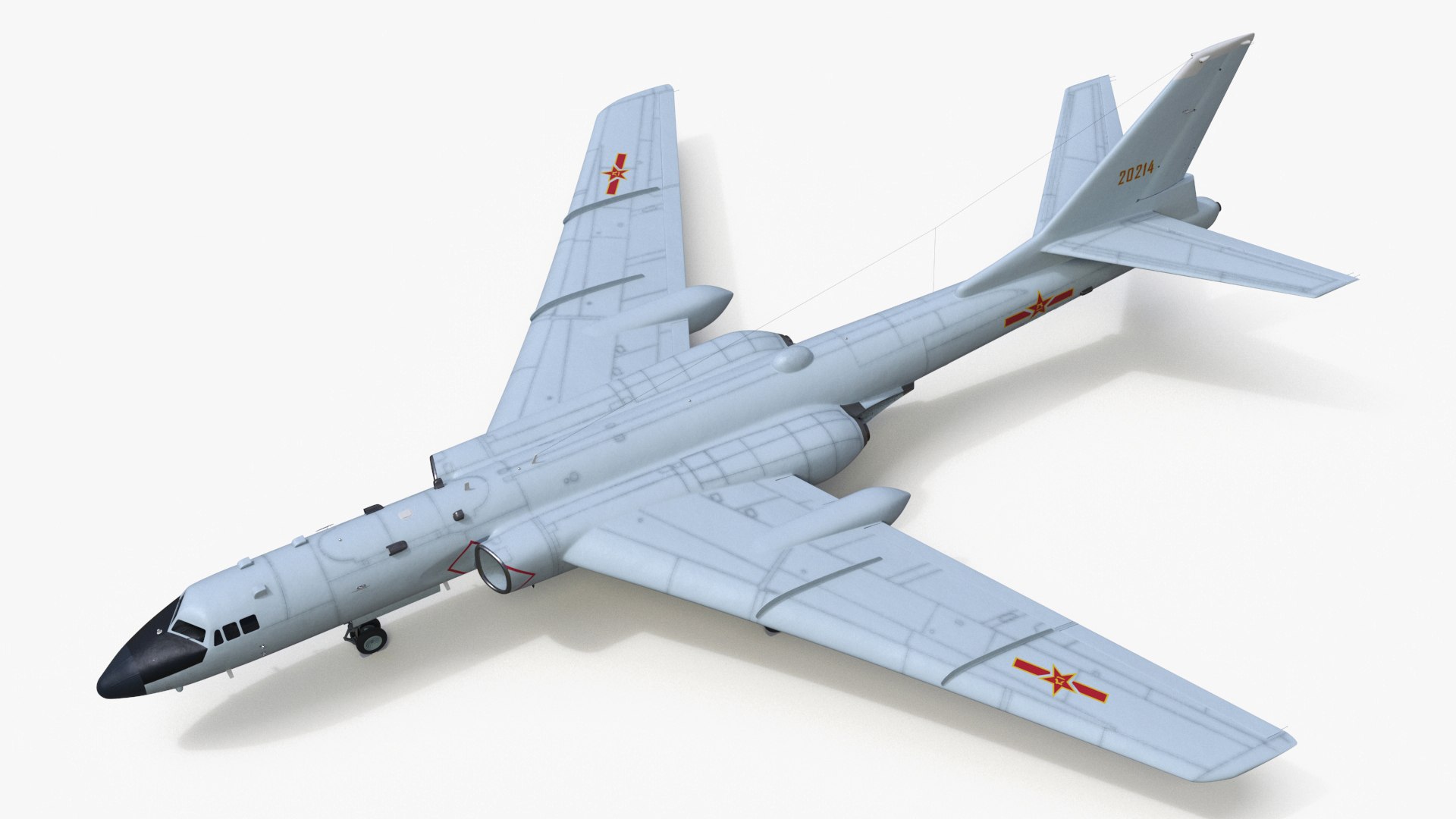 Xian H-6 China Strategic Bomber Without Armament 3D Model - TurboSquid ...