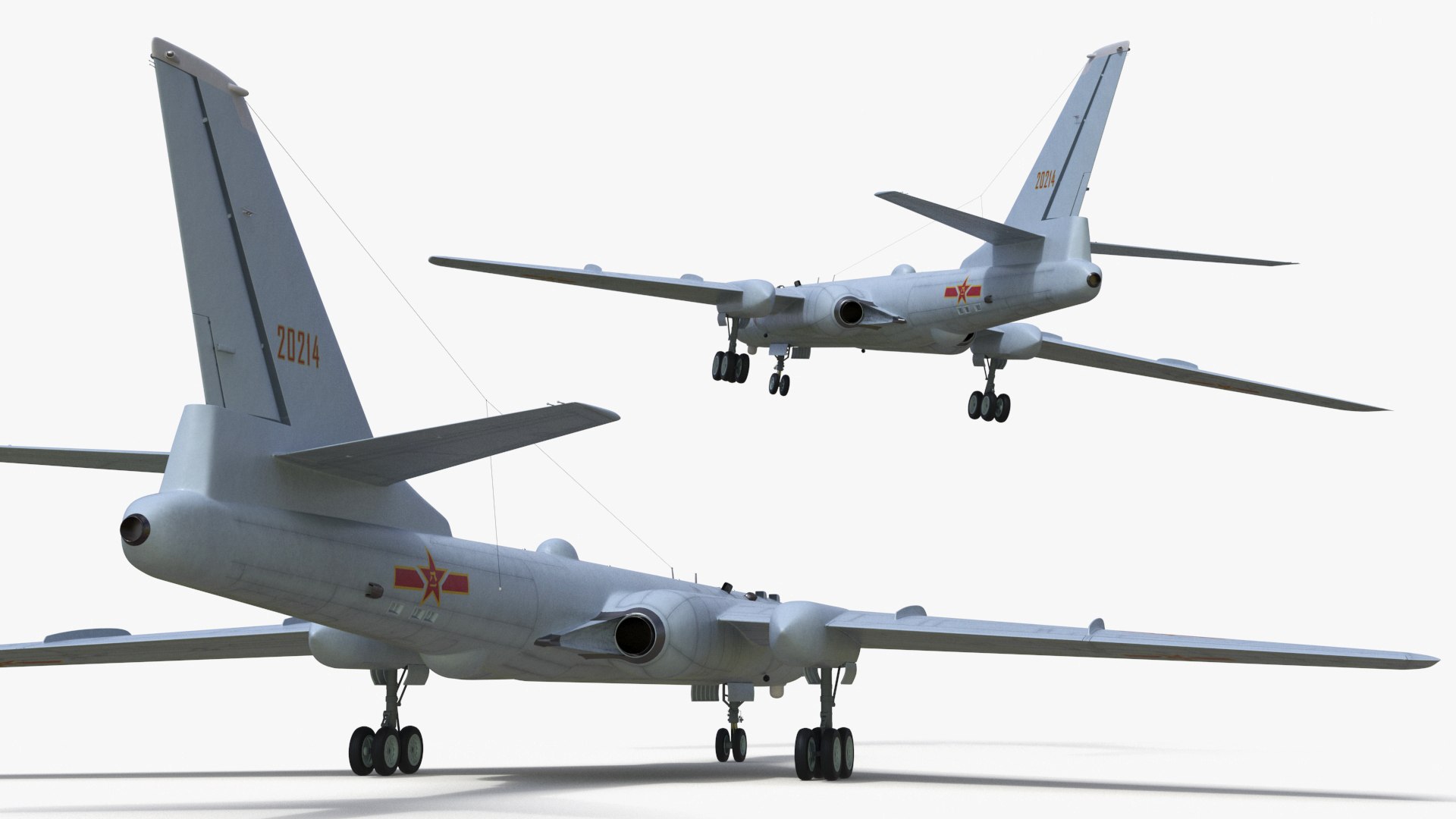 Xian H-6 China Strategic Bomber Without Armament 3D Model - TurboSquid ...