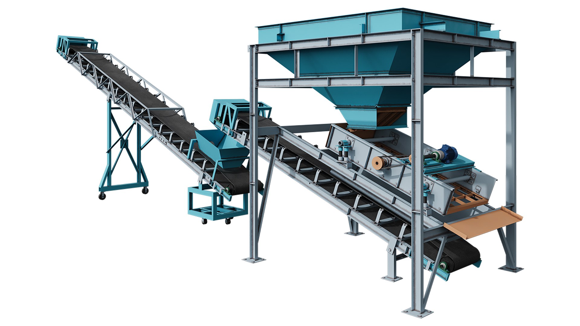 Vibrating Screen Machine For Concrete Batching Plant 3D Model ...