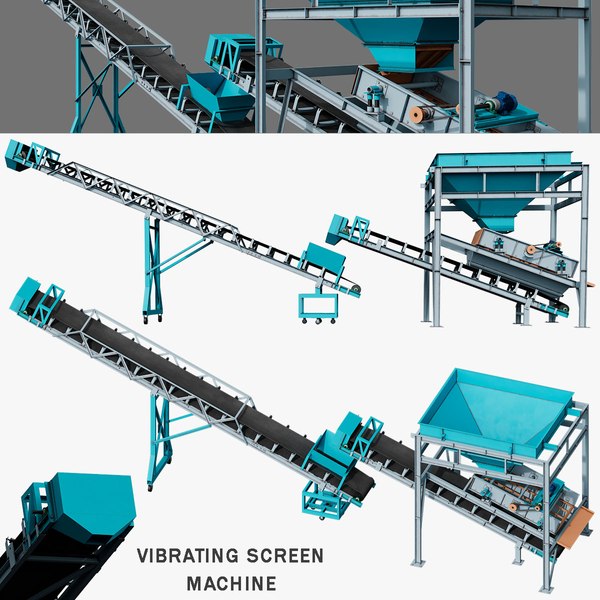 Vibrating Screen Machine for Concrete Batching Plant 3D model ...