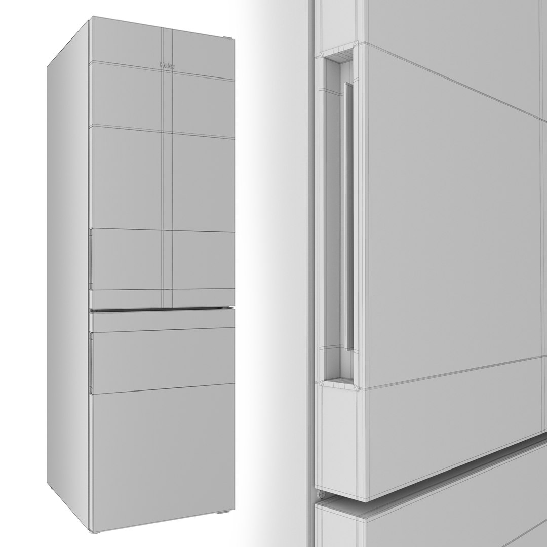 3D Refrigerator HAIER CEF535ASD in 4 colors model - TurboSquid 2149471