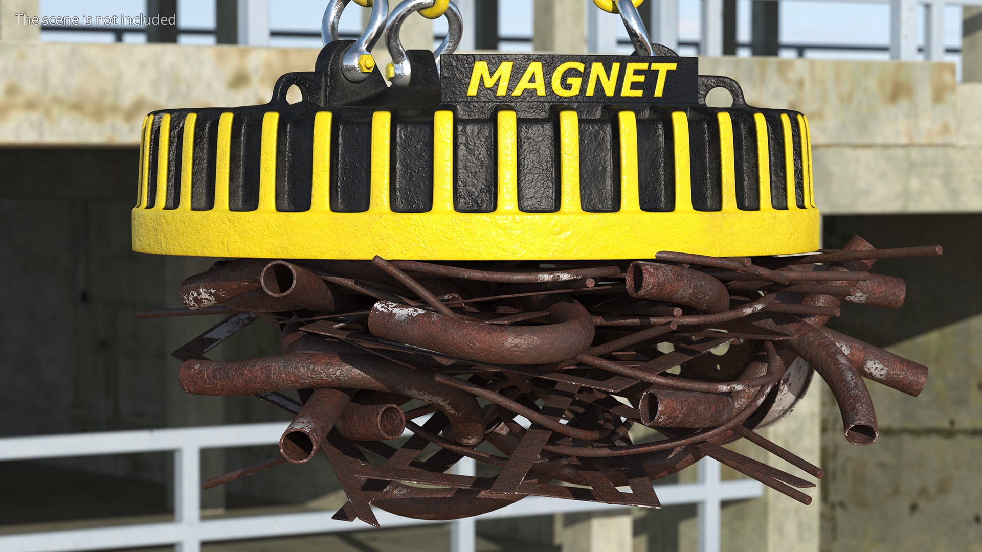 Lifting Industrial Electromagnet With Scrap Metal Model - TurboSquid ...