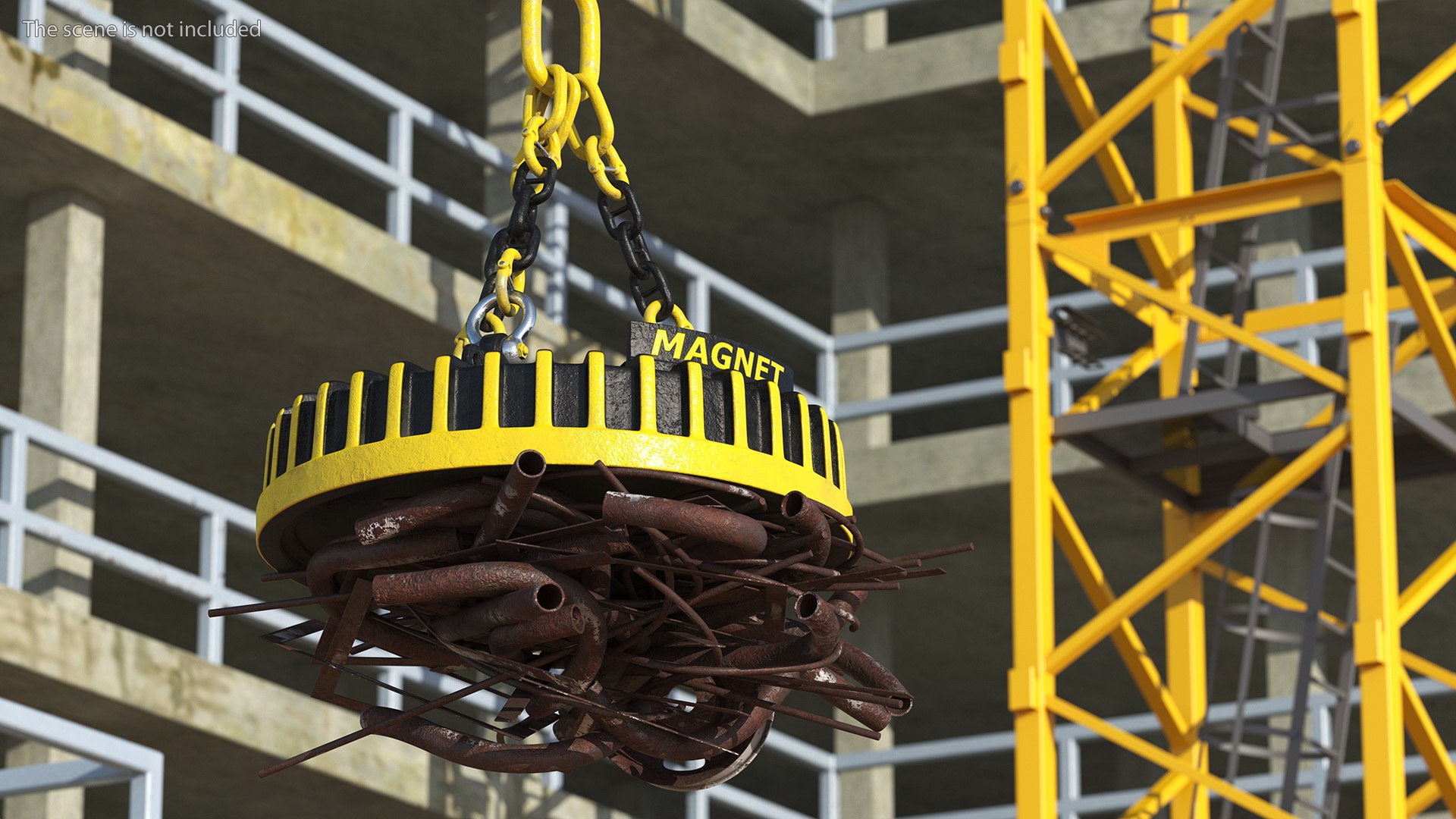 Lifting Industrial Electromagnet With Scrap Metal Model - TurboSquid ...