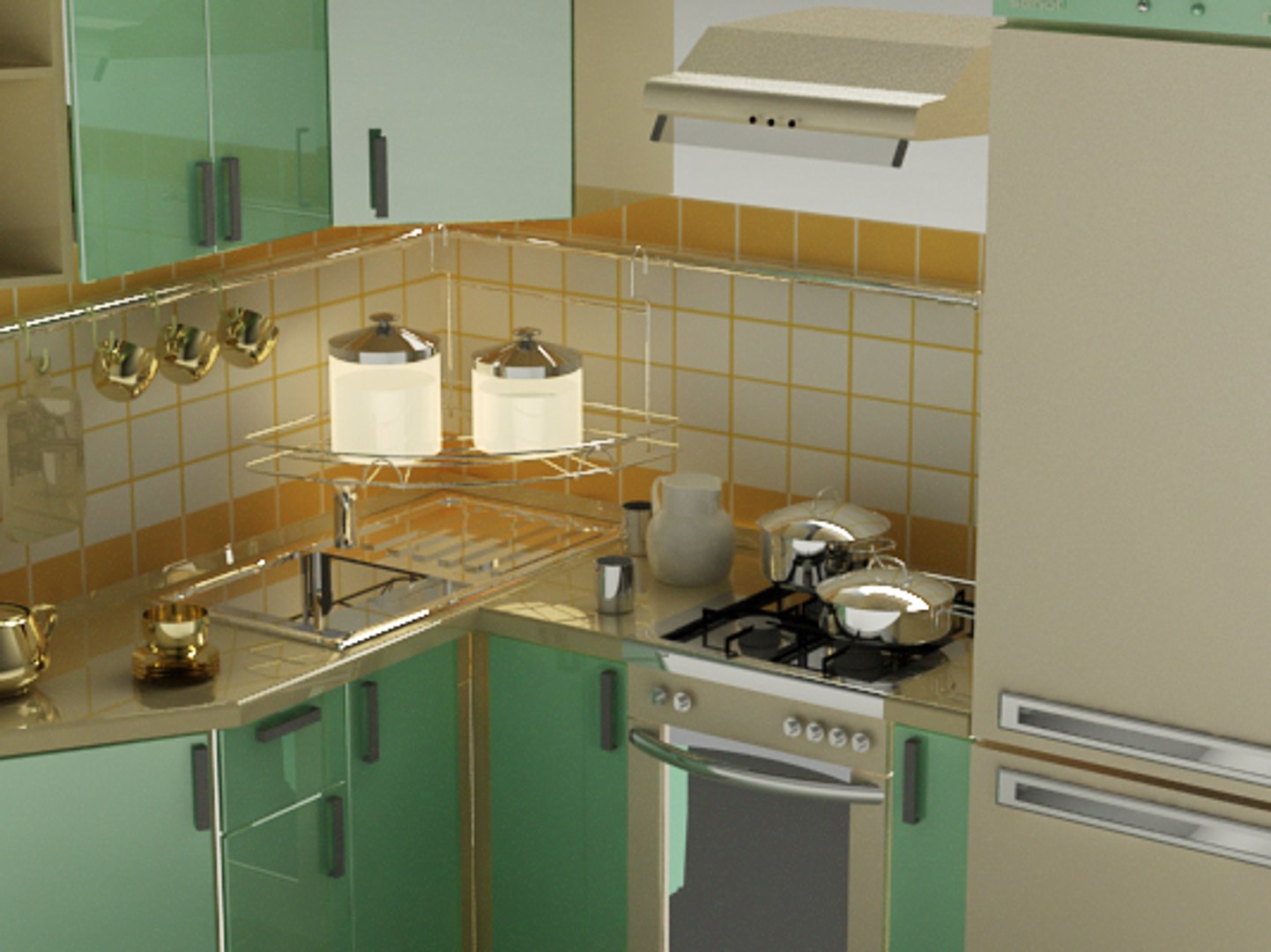 Kitchen Set Model - TurboSquid 1536889
