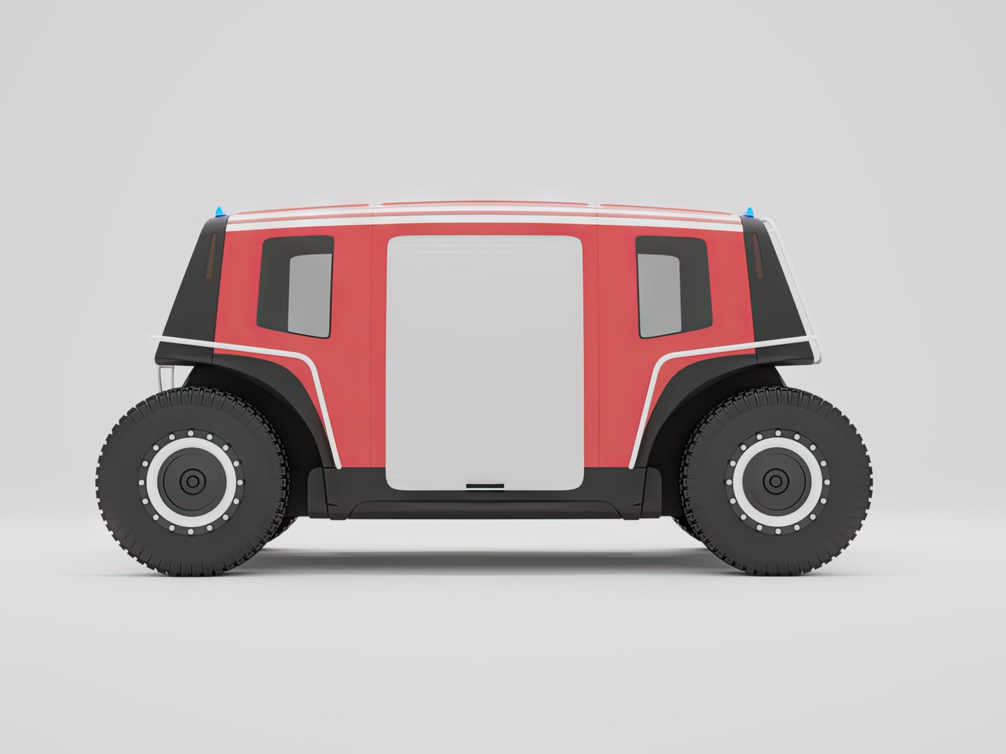 3D Robocar 4WD FIRE-TRUCK self driving ev offroad vehicle model ...