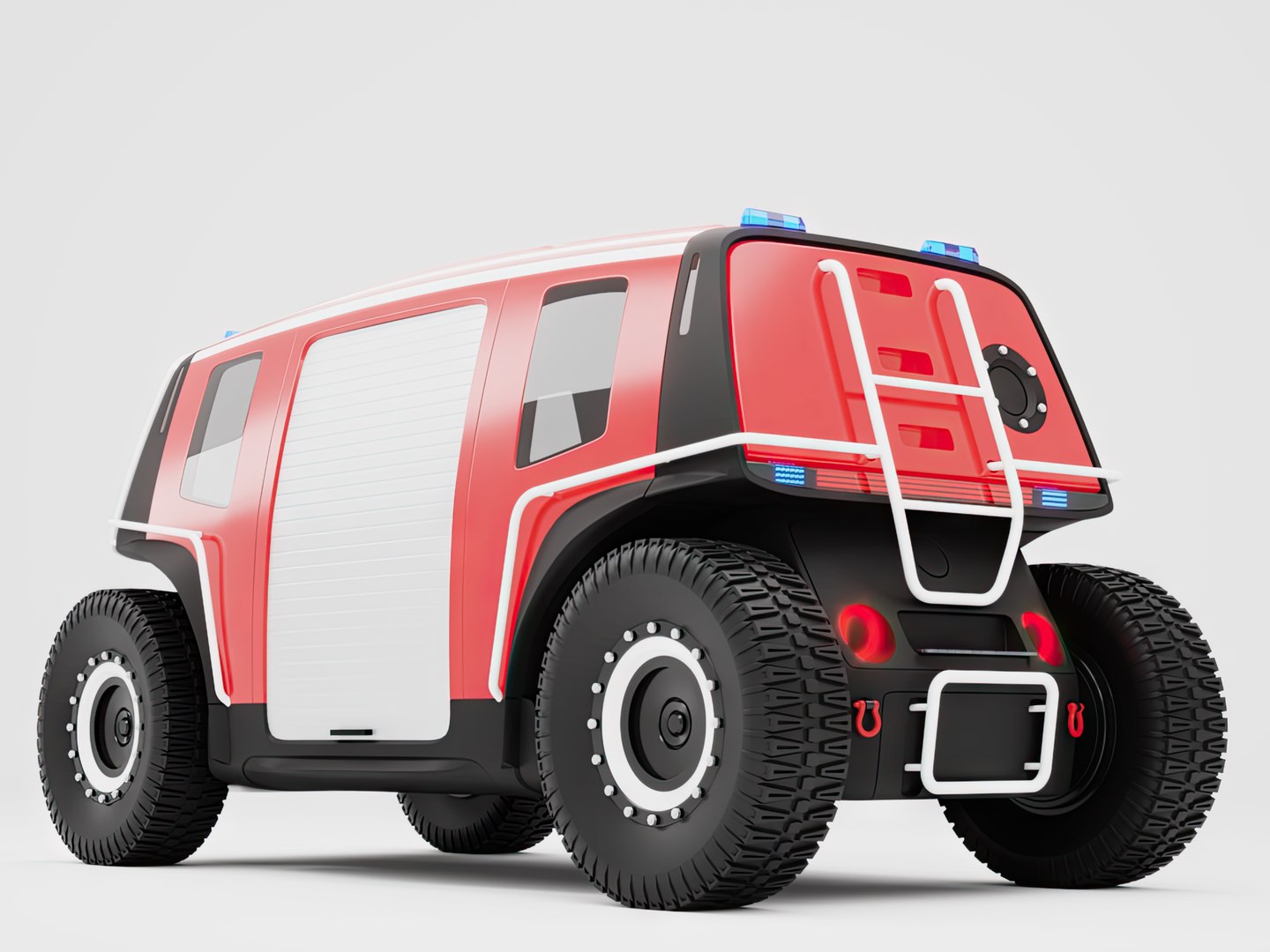 3D Robocar 4WD FIRE-TRUCK self driving ev offroad vehicle model ...