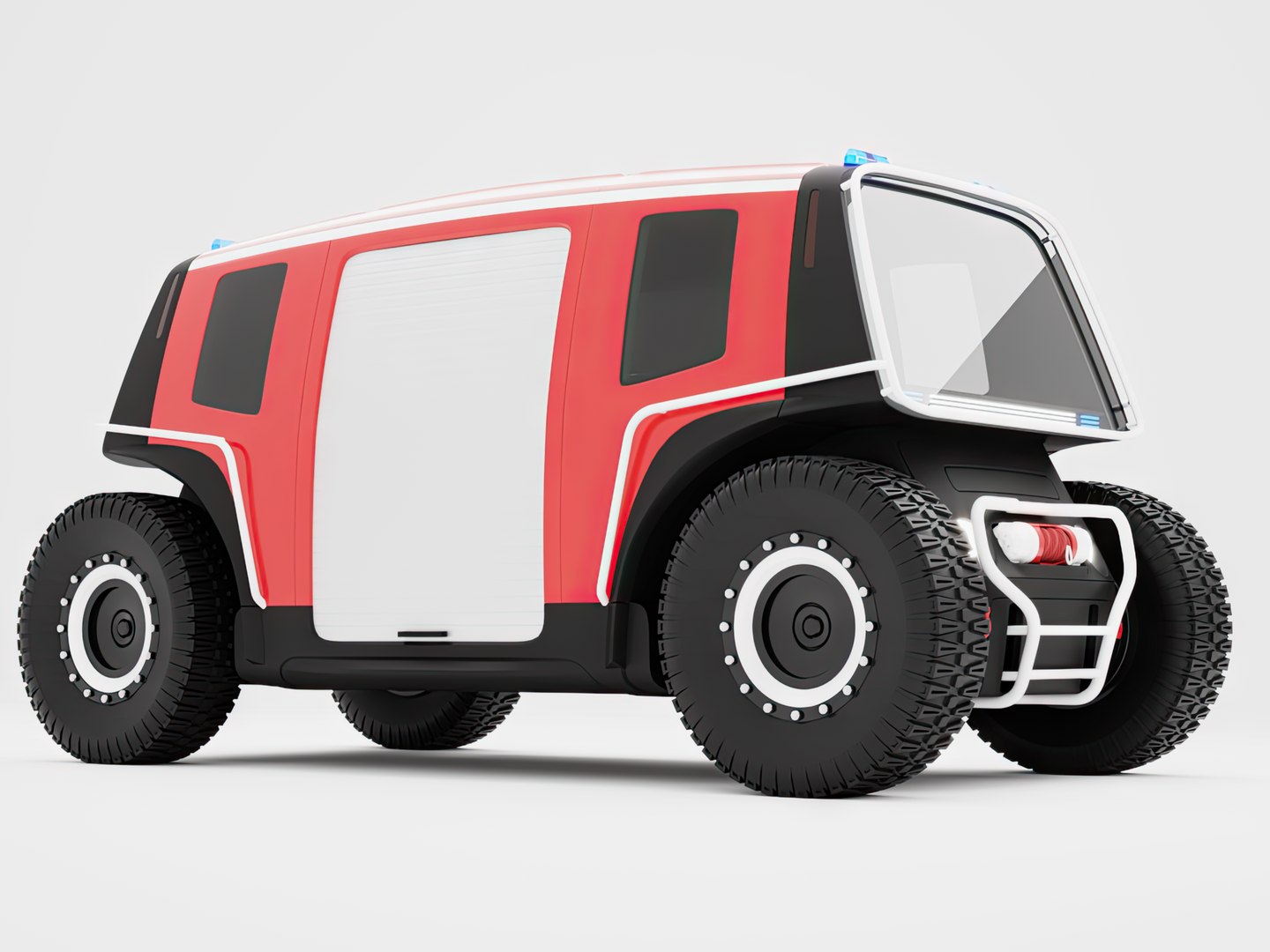 3D Robocar 4WD FIRE-TRUCK self driving ev offroad vehicle model ...