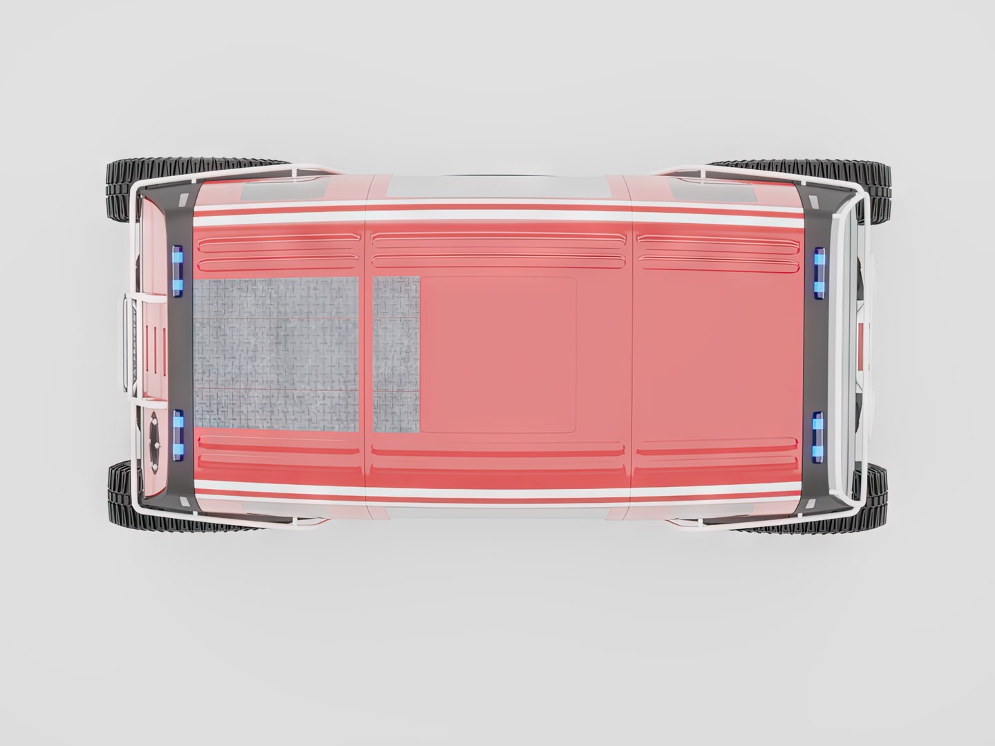 3D Robocar 4WD FIRE-TRUCK self driving ev offroad vehicle model ...