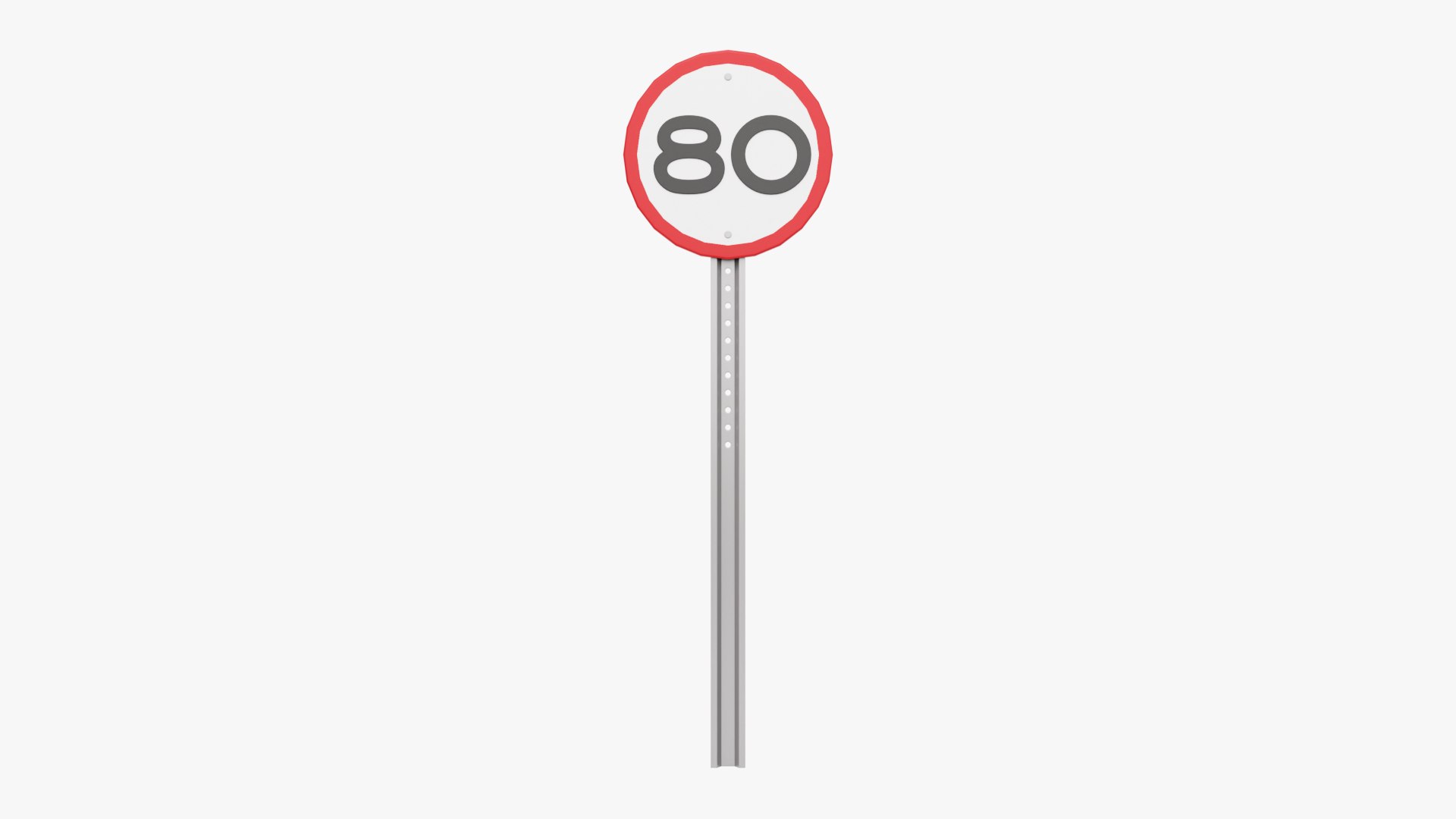 3D Speed Limit Road Sign 80 - TurboSquid 2218024