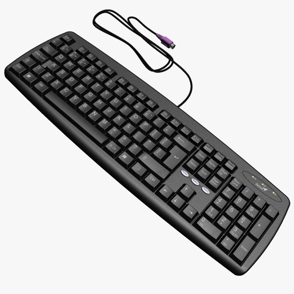 3d model of standard black keyboard