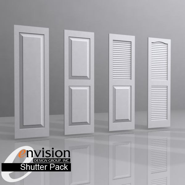 wooden external shutter 3d c4d
