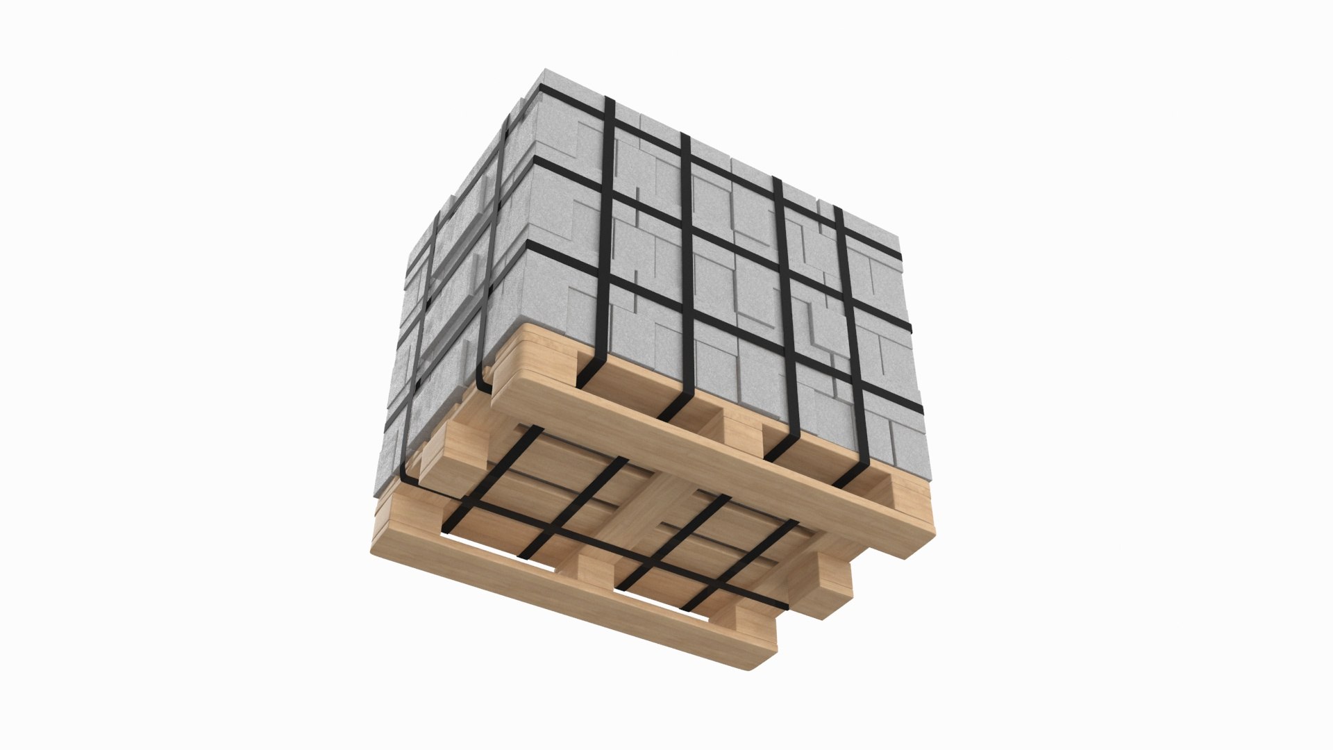 Concrete Blocks On Wood Pallet 3D Model - TurboSquid 2309171