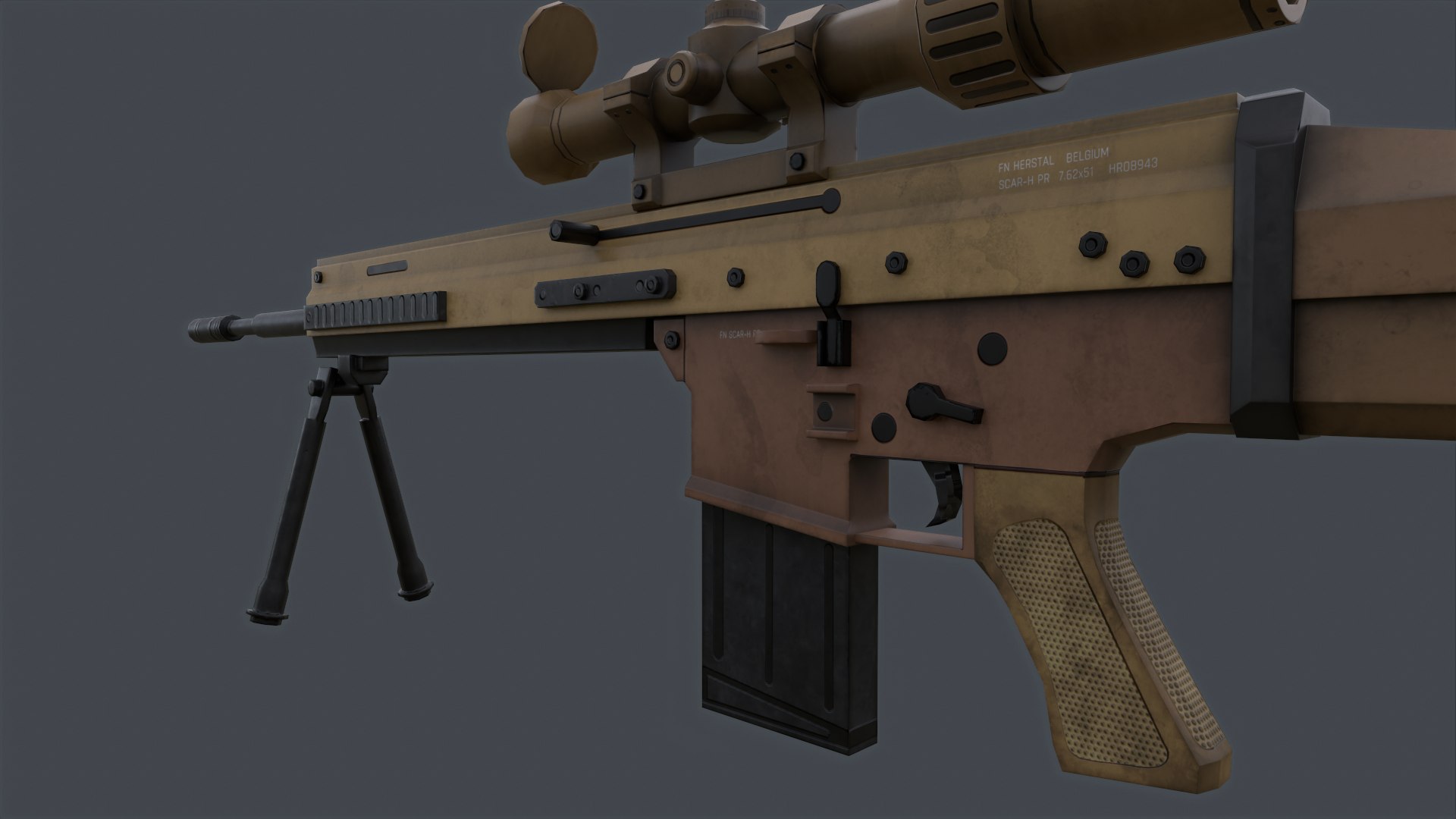 FN SCAR H-PR 3D - TurboSquid 2006775