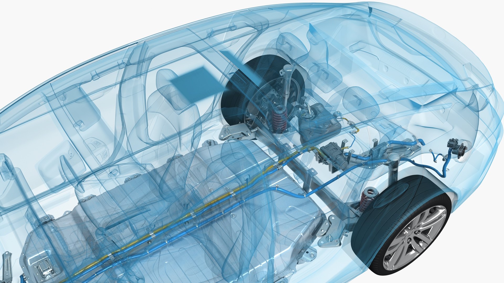 3D Electric Car Chassis X-Ray - TurboSquid 2049357