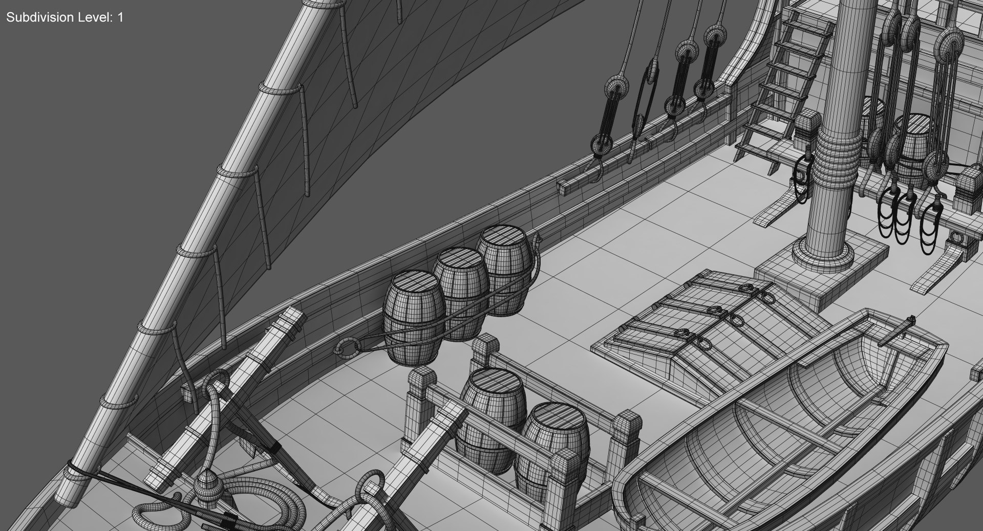 Caravel Realistic Prop 3d Model