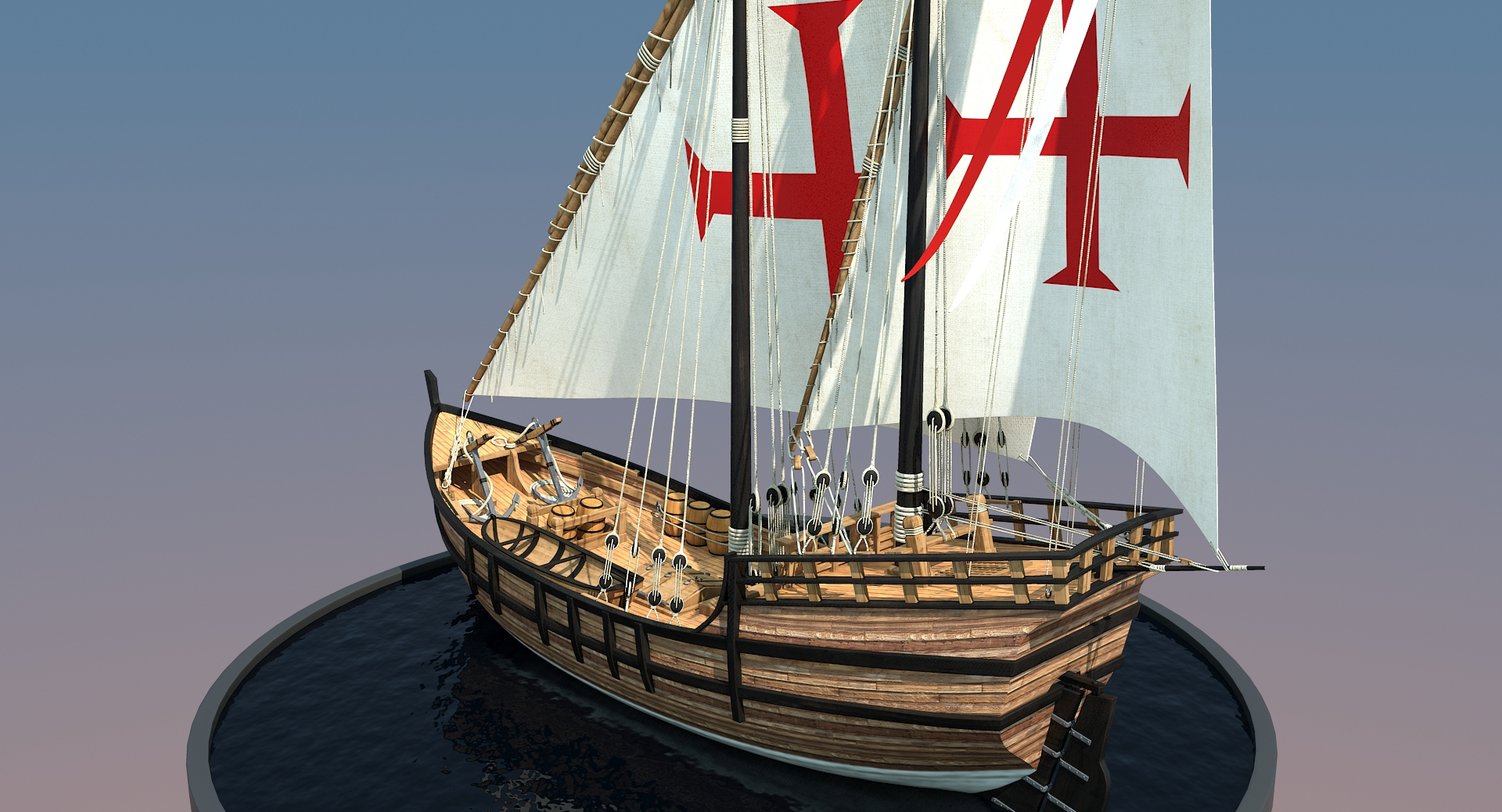 caravel realistic prop 3d model