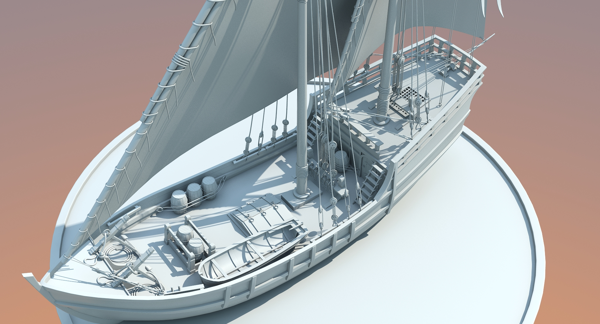 caravel realistic prop 3d model
