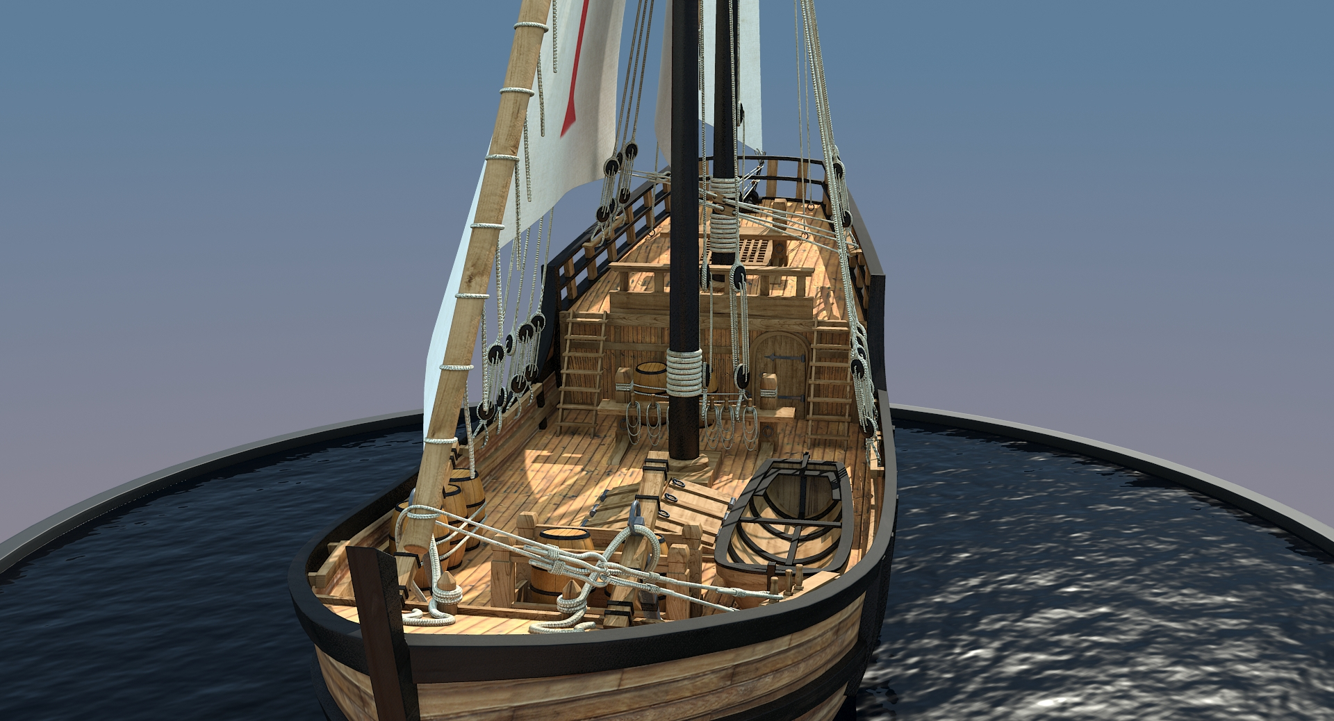 caravel realistic prop 3d model