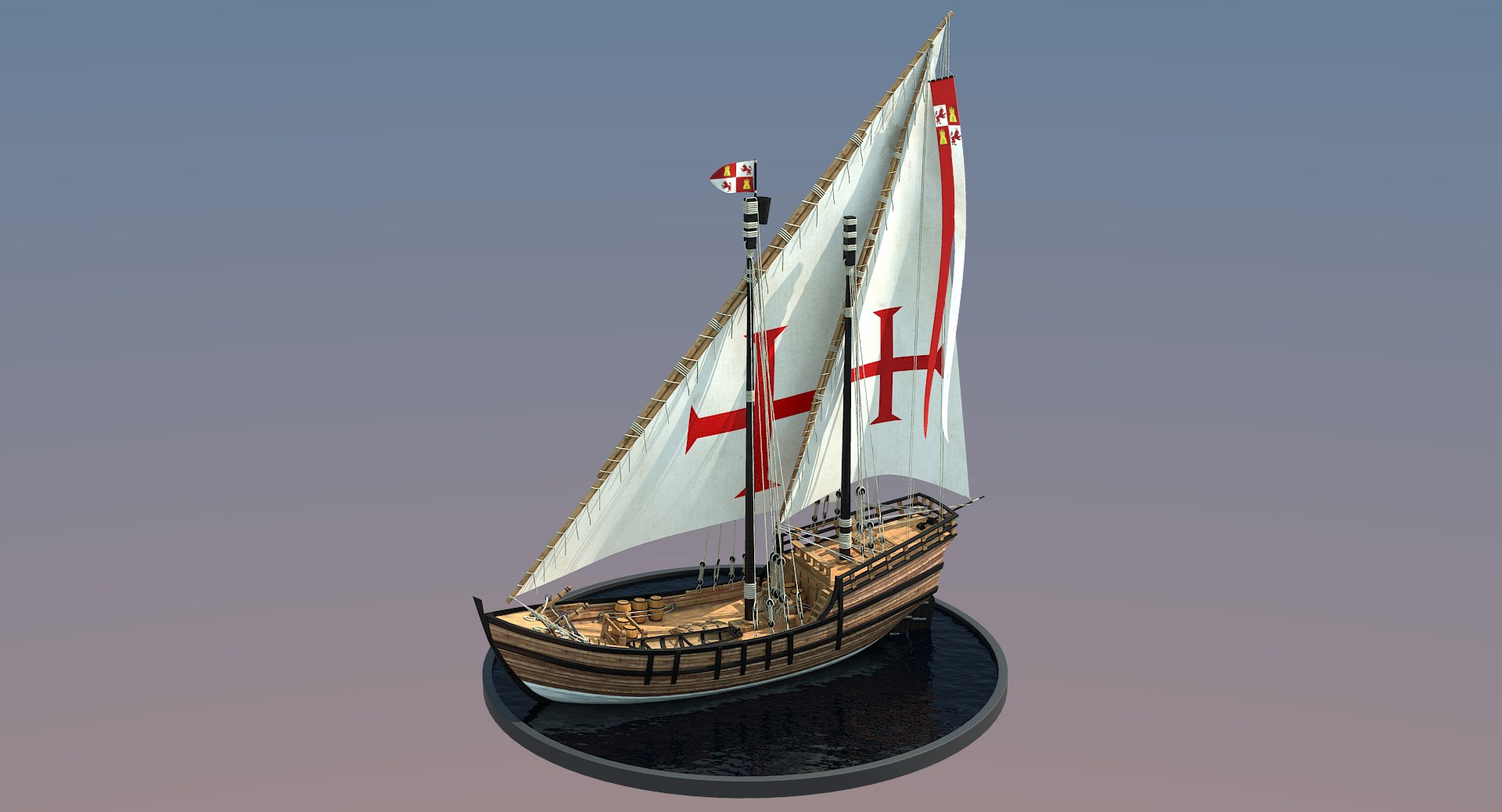 Caravel Realistic Prop 3d Model