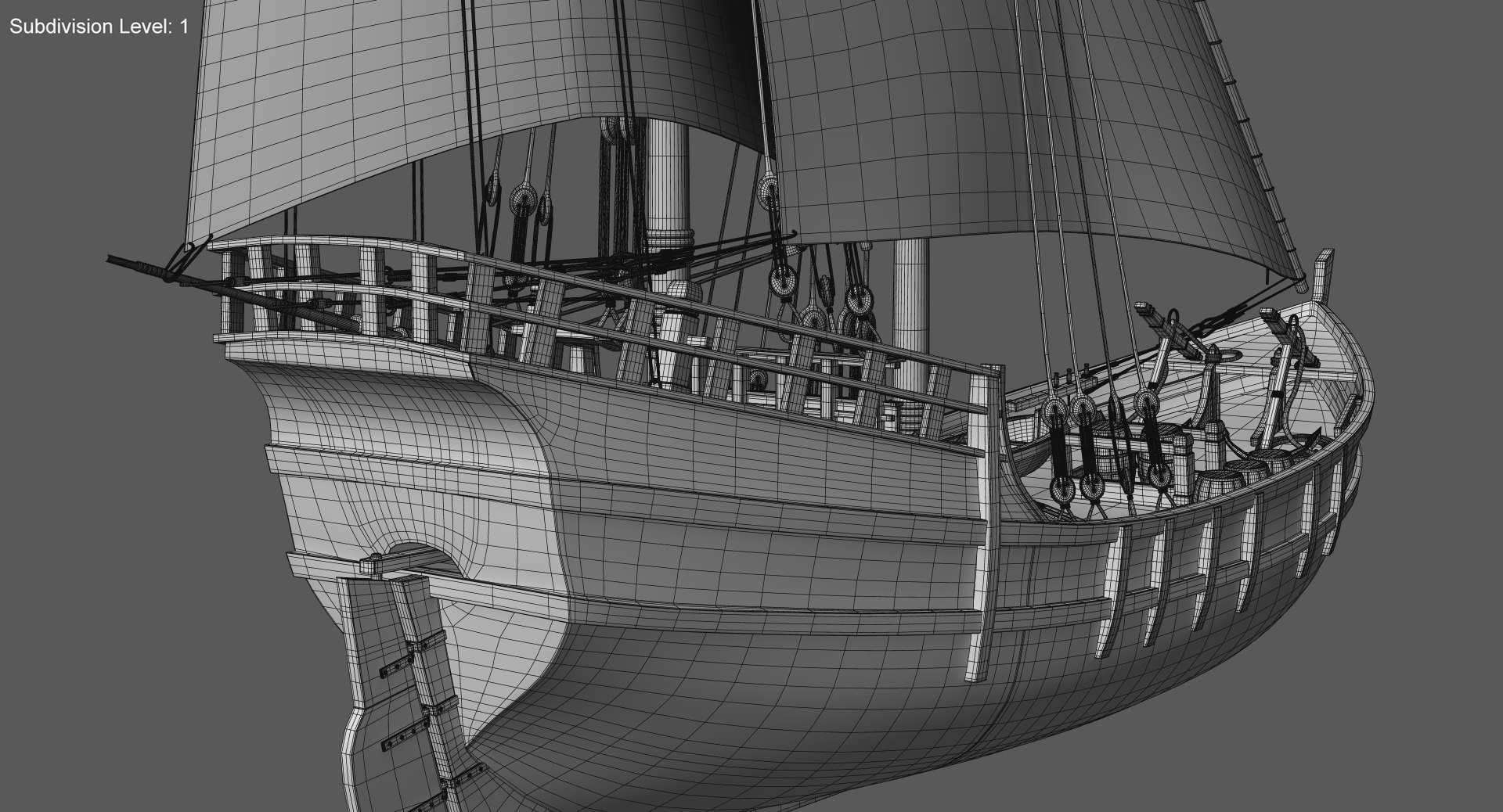 Caravel Realistic Prop 3d Model