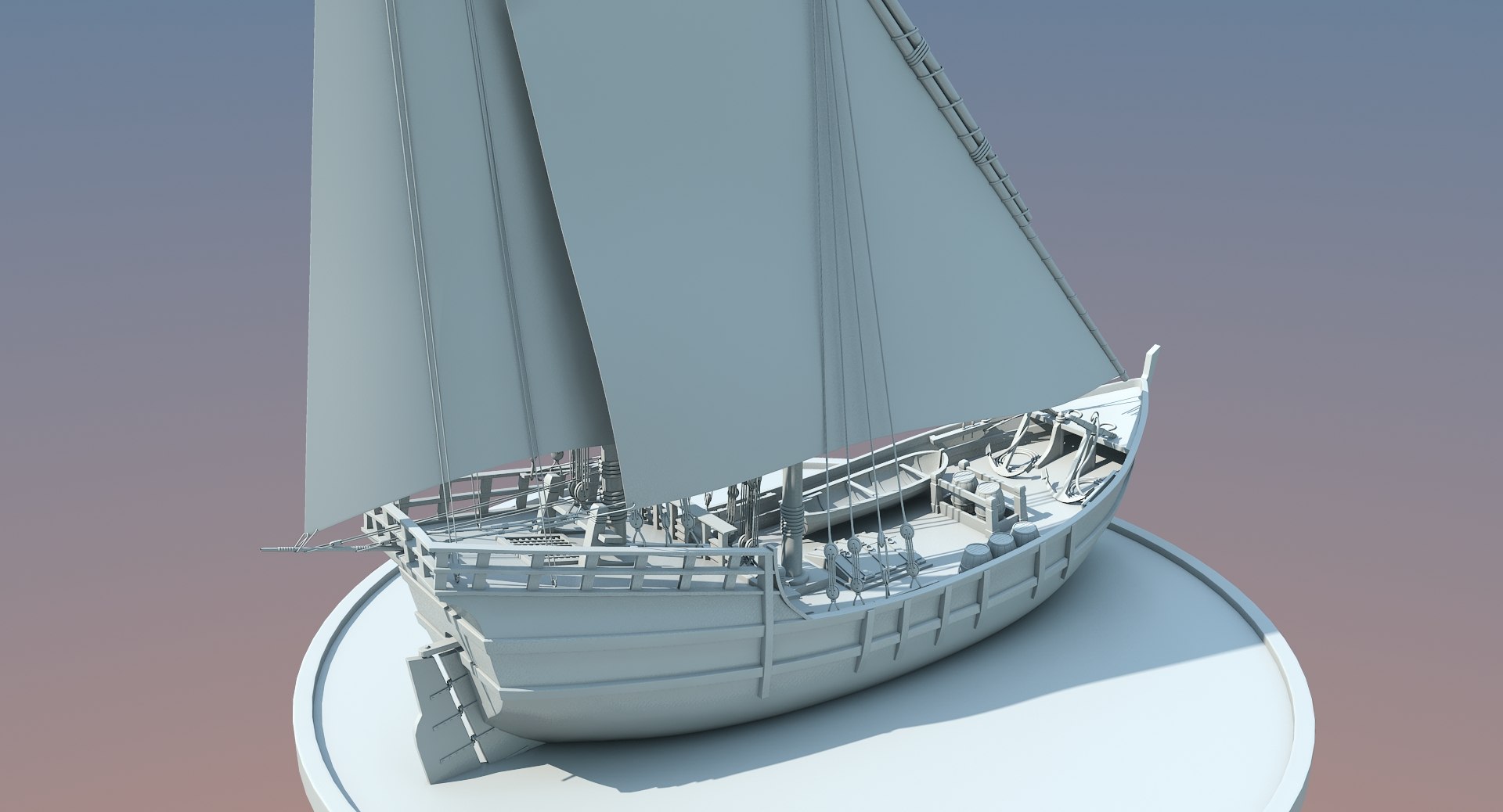 Caravel Realistic Prop 3d Model