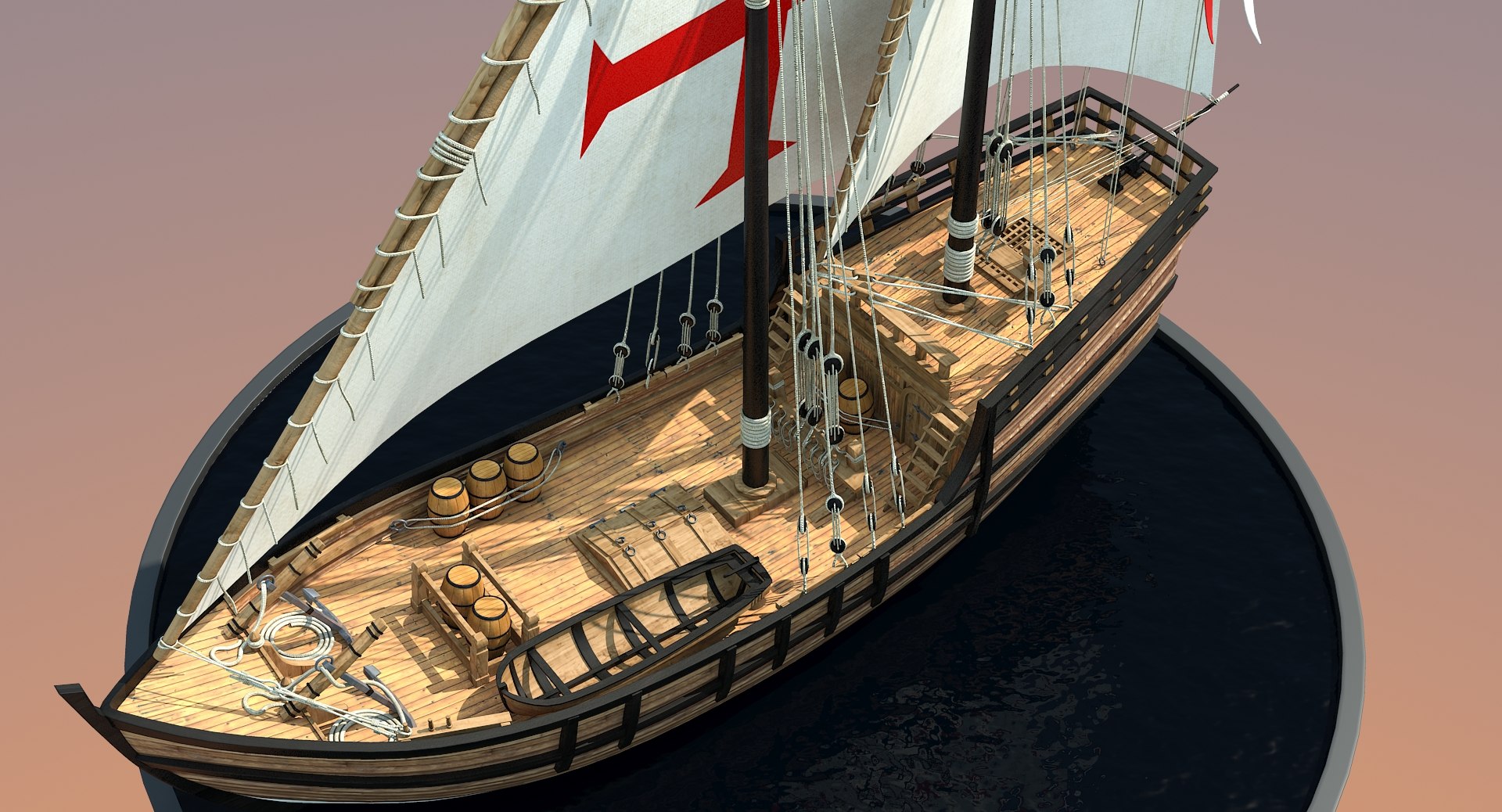 Caravel Realistic Prop 3d Model