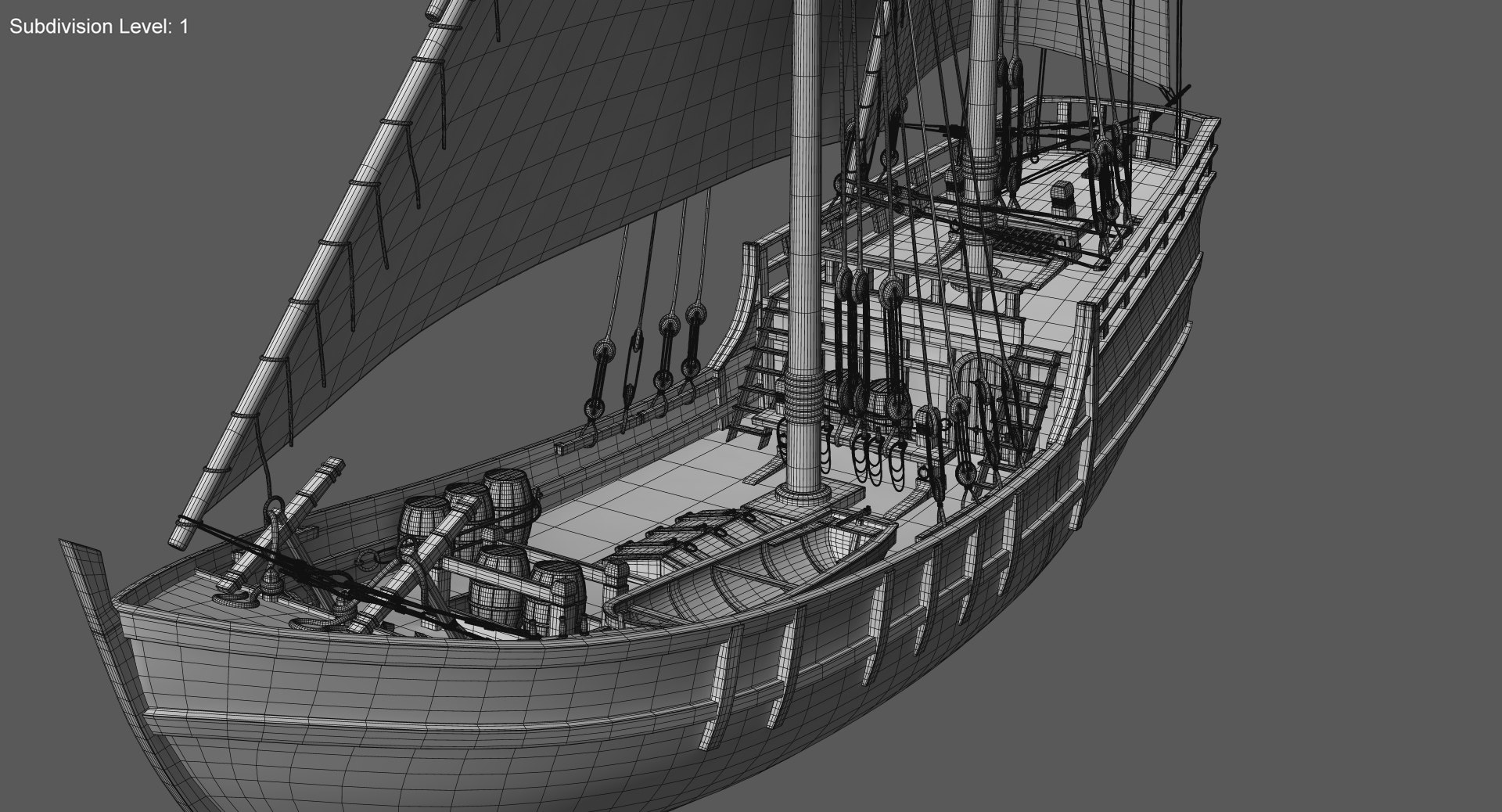 Caravel Realistic Prop 3d Model