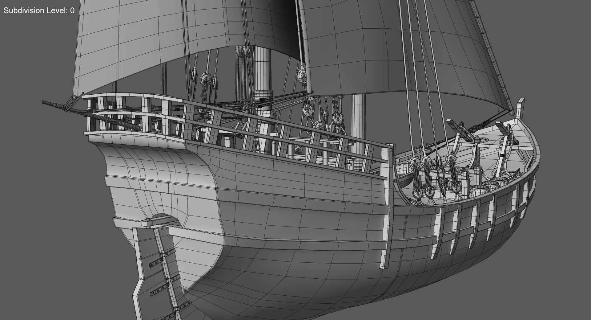 Caravel Realistic Prop 3d Model