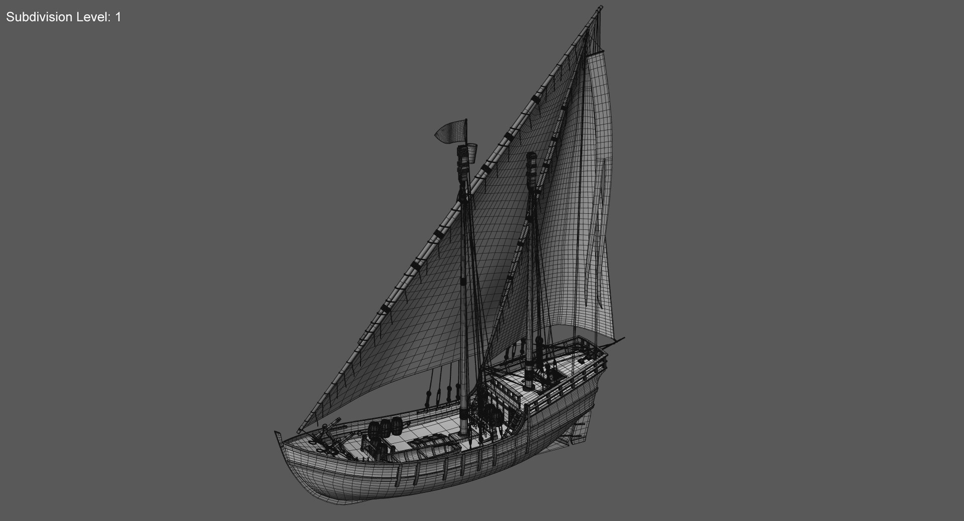 Caravel Realistic Prop 3d Model
