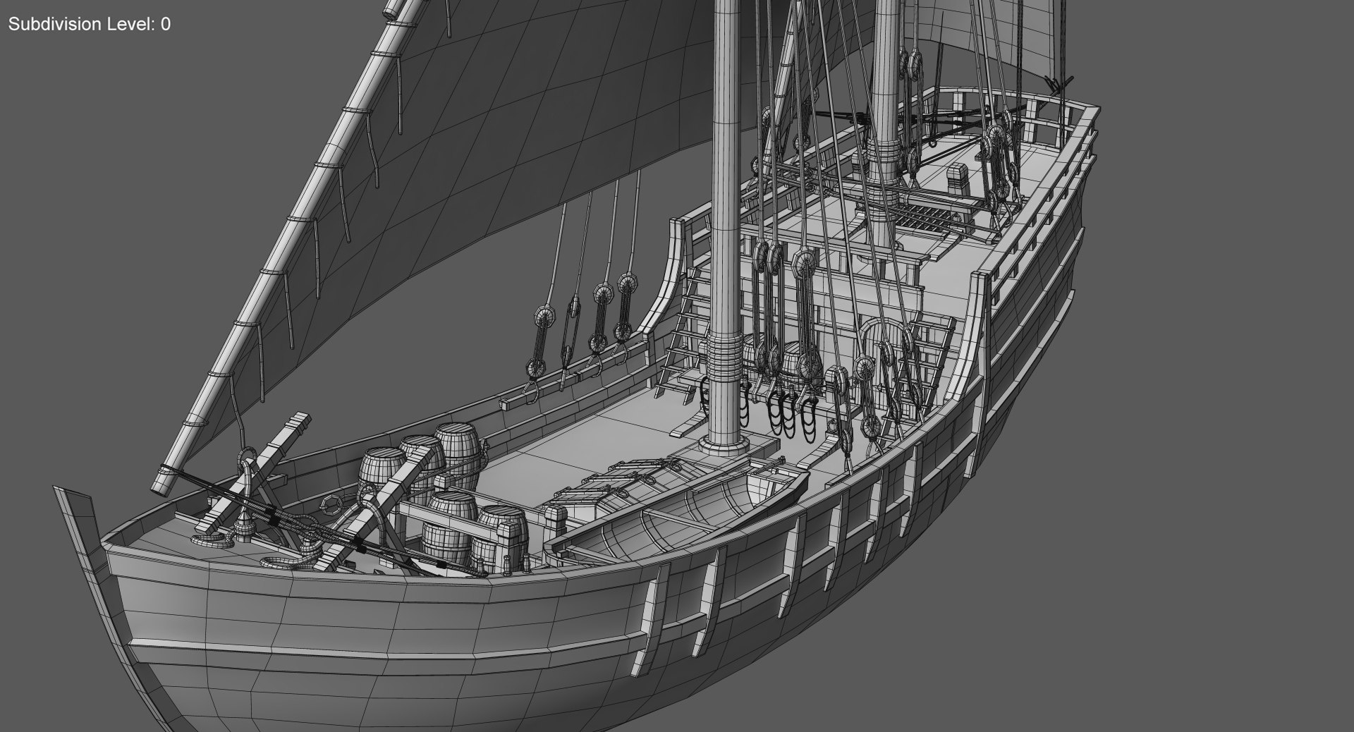 Caravel Realistic Prop 3d Model