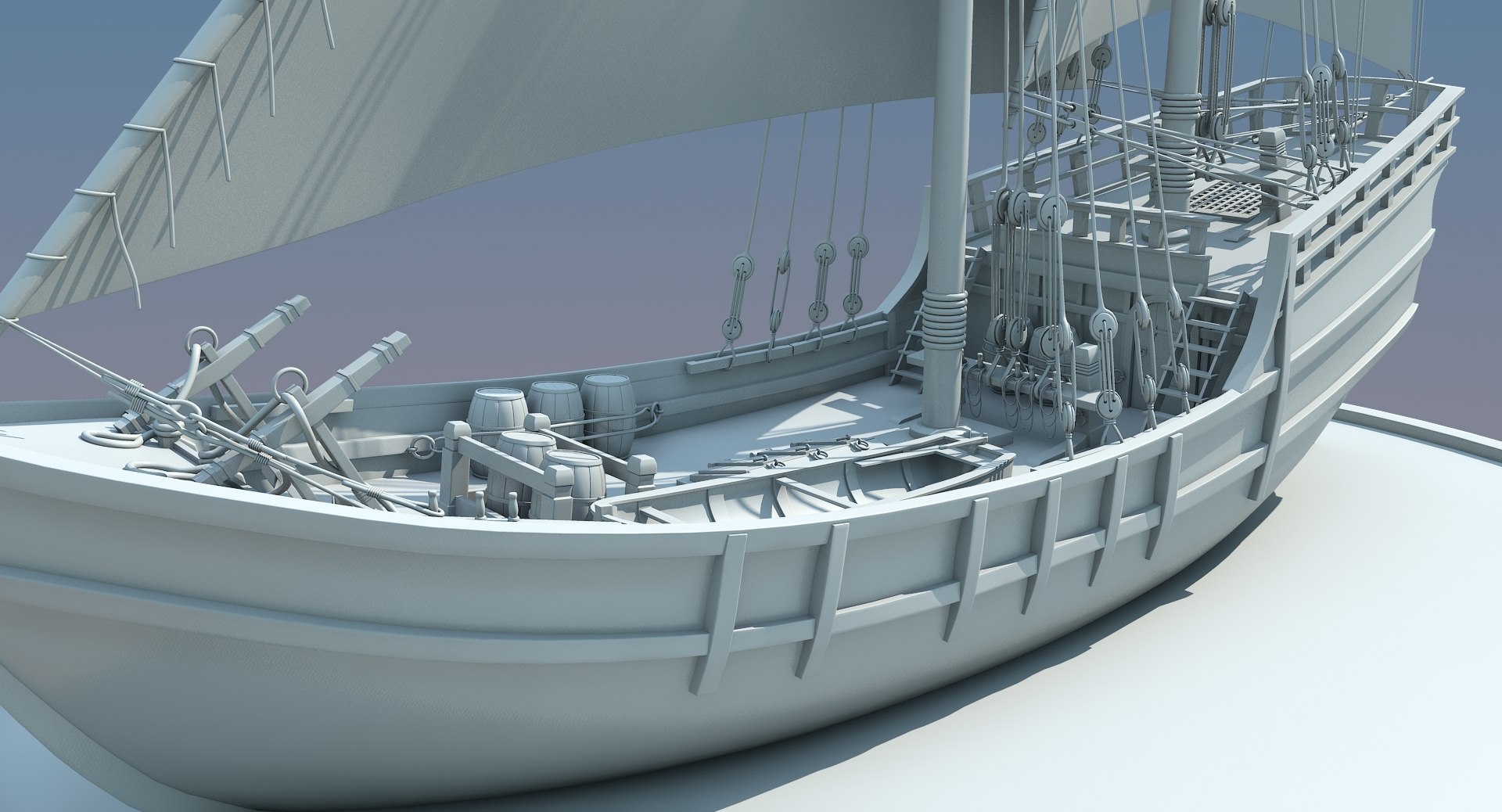 Caravel Realistic Prop 3d Model