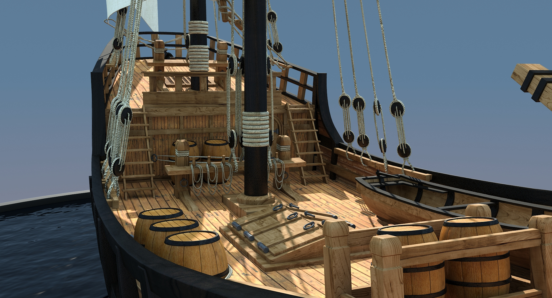 caravel realistic prop 3d model