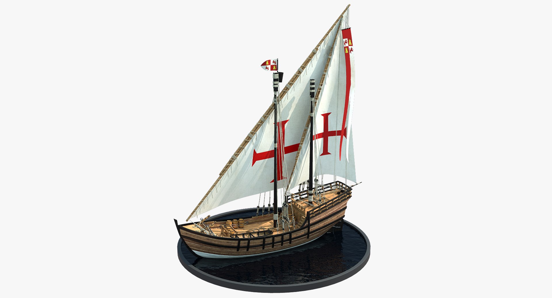 caravel realistic prop 3d model
