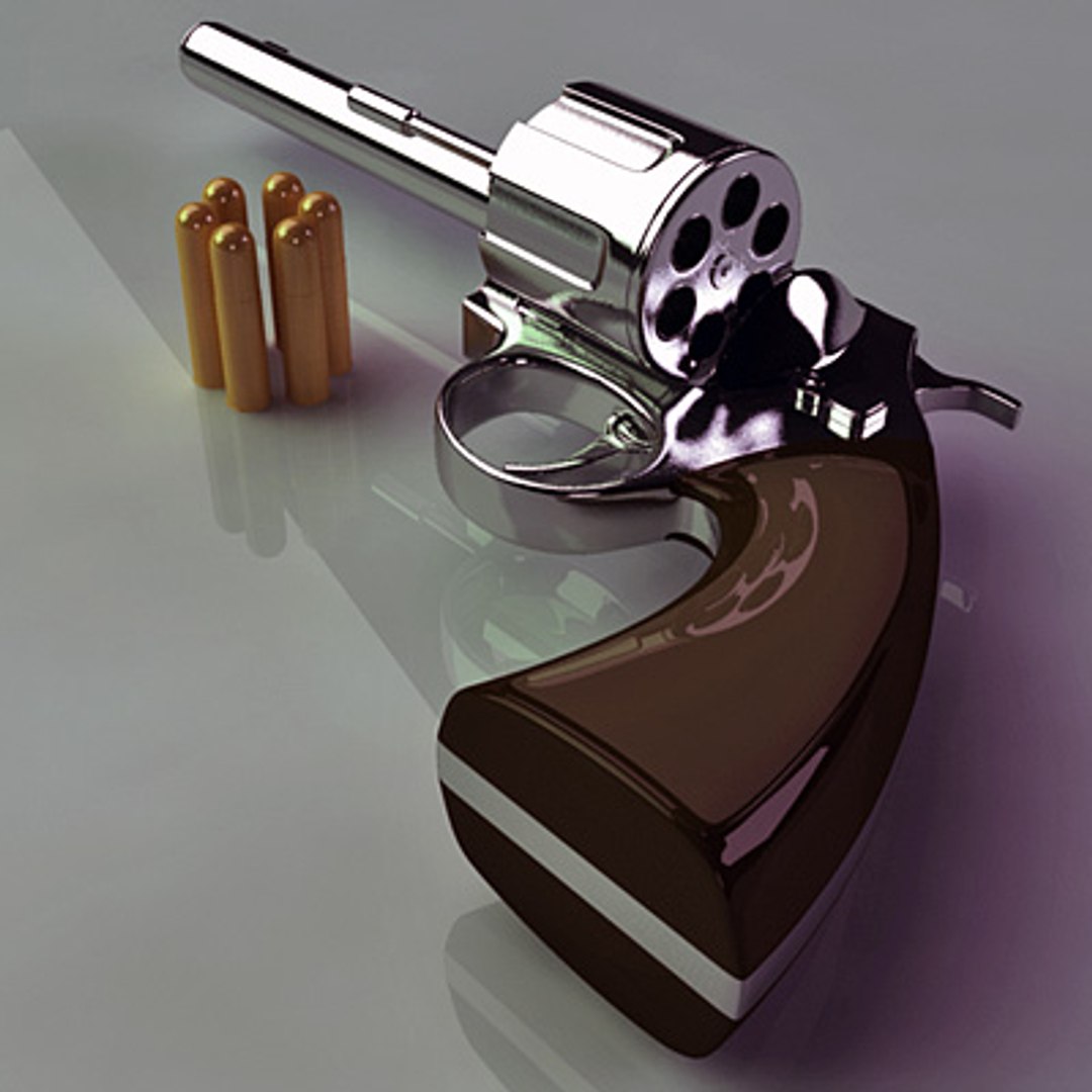3d revolver handgun