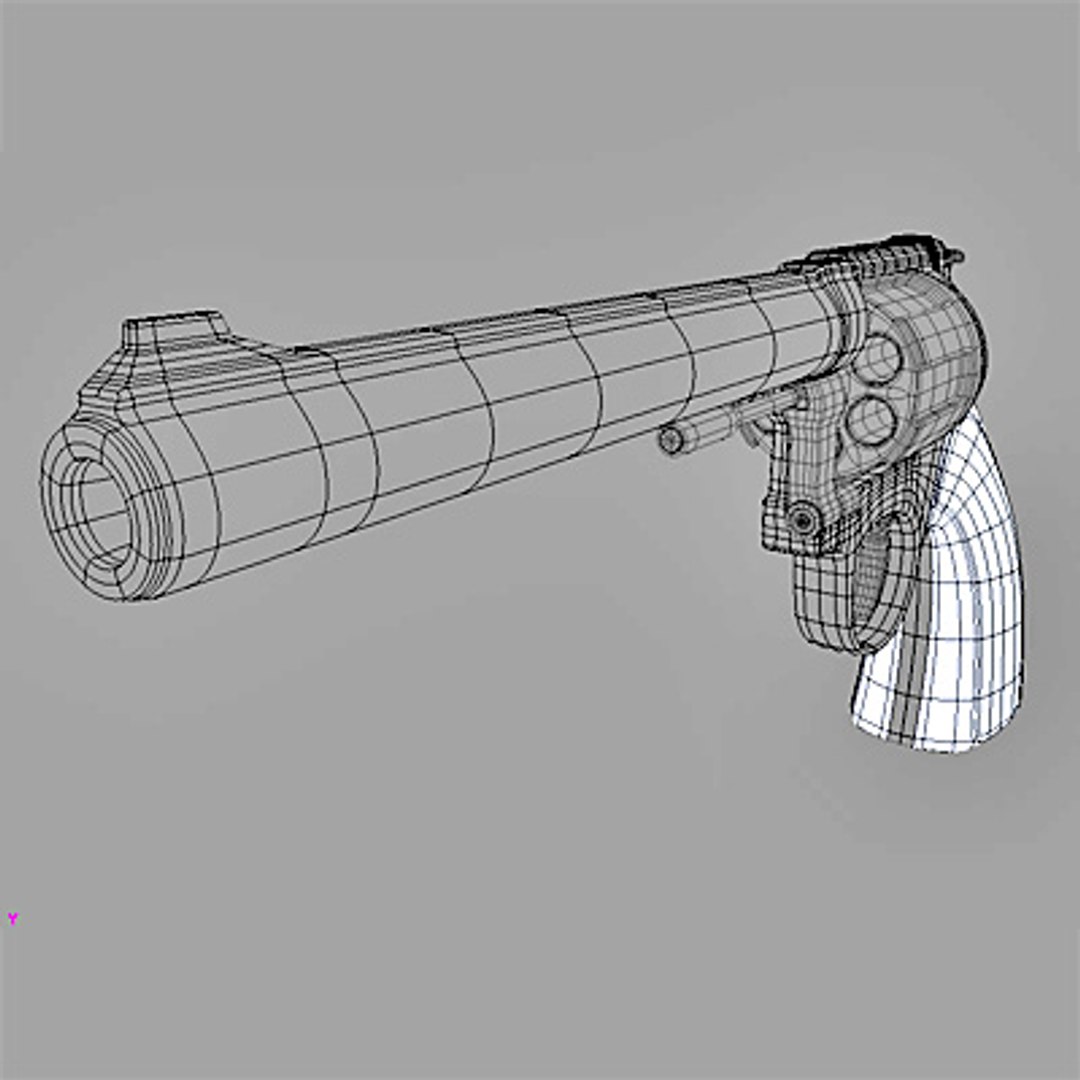 3d revolver handgun