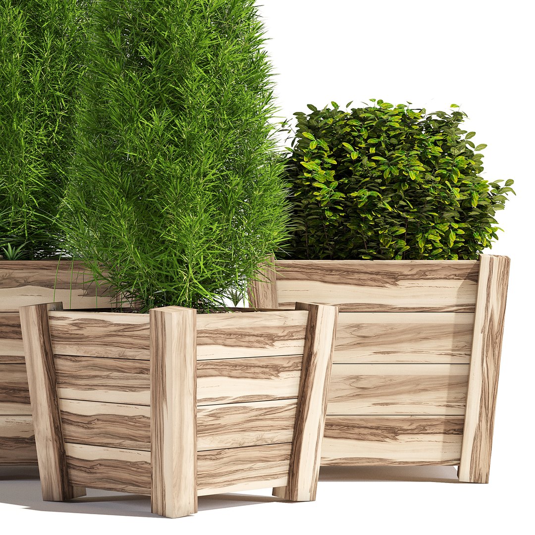 3D Acacia Hardwood Planters Model - TurboSquid 1196684