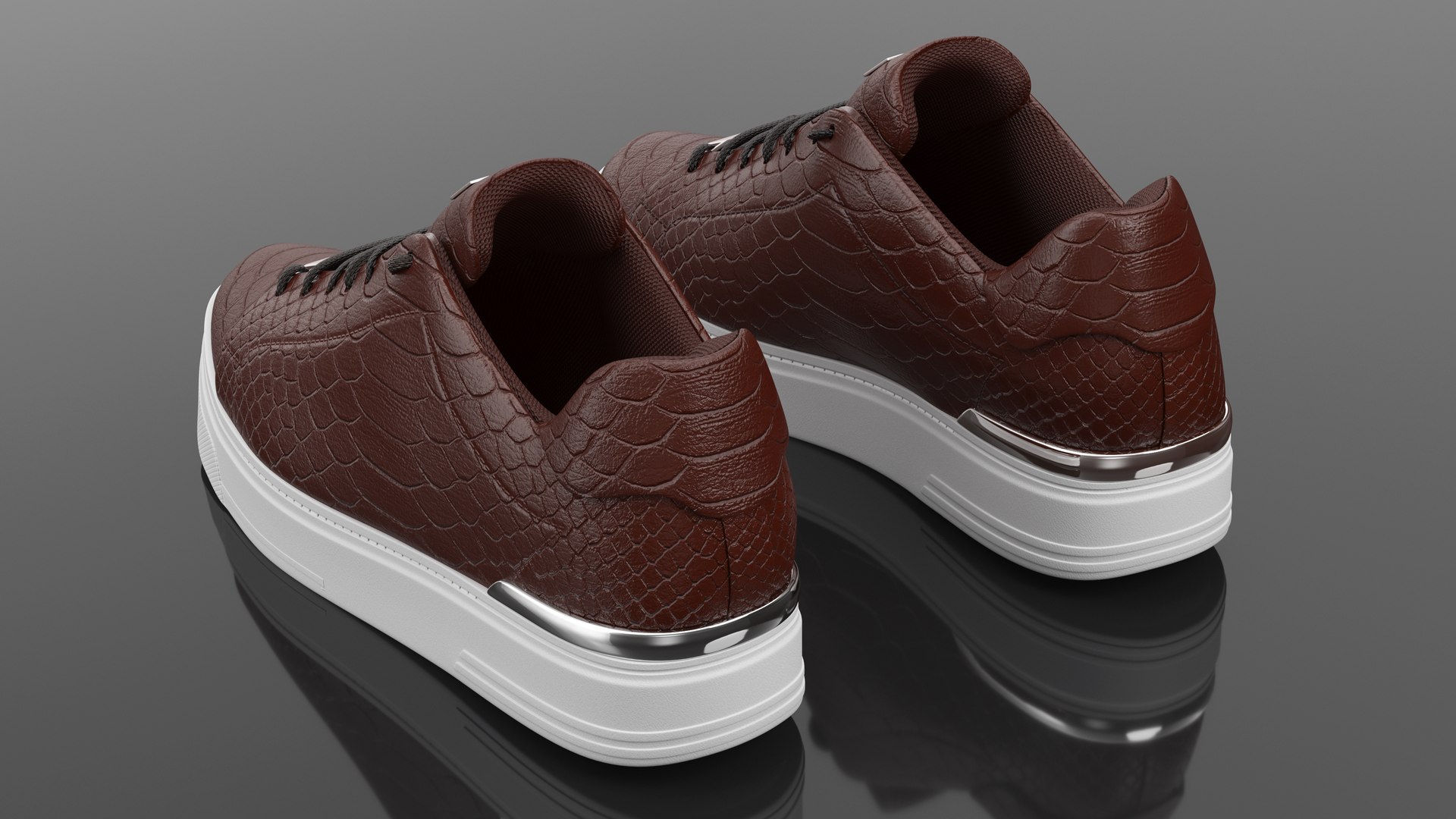 3D Model Sneakers Python Leather Brown - TurboSquid 2112677