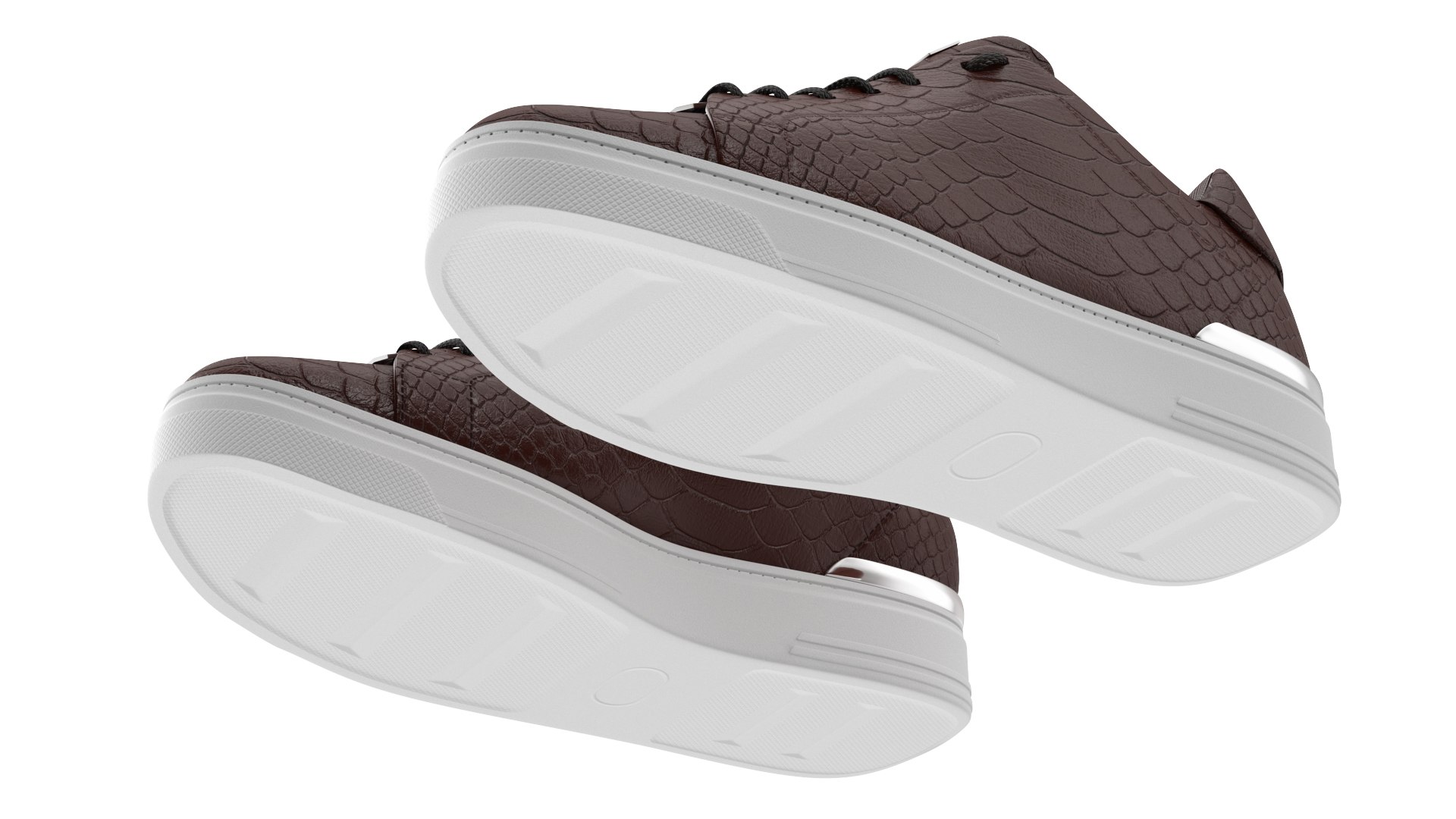 3D Model Sneakers Python Leather Brown - TurboSquid 2112677