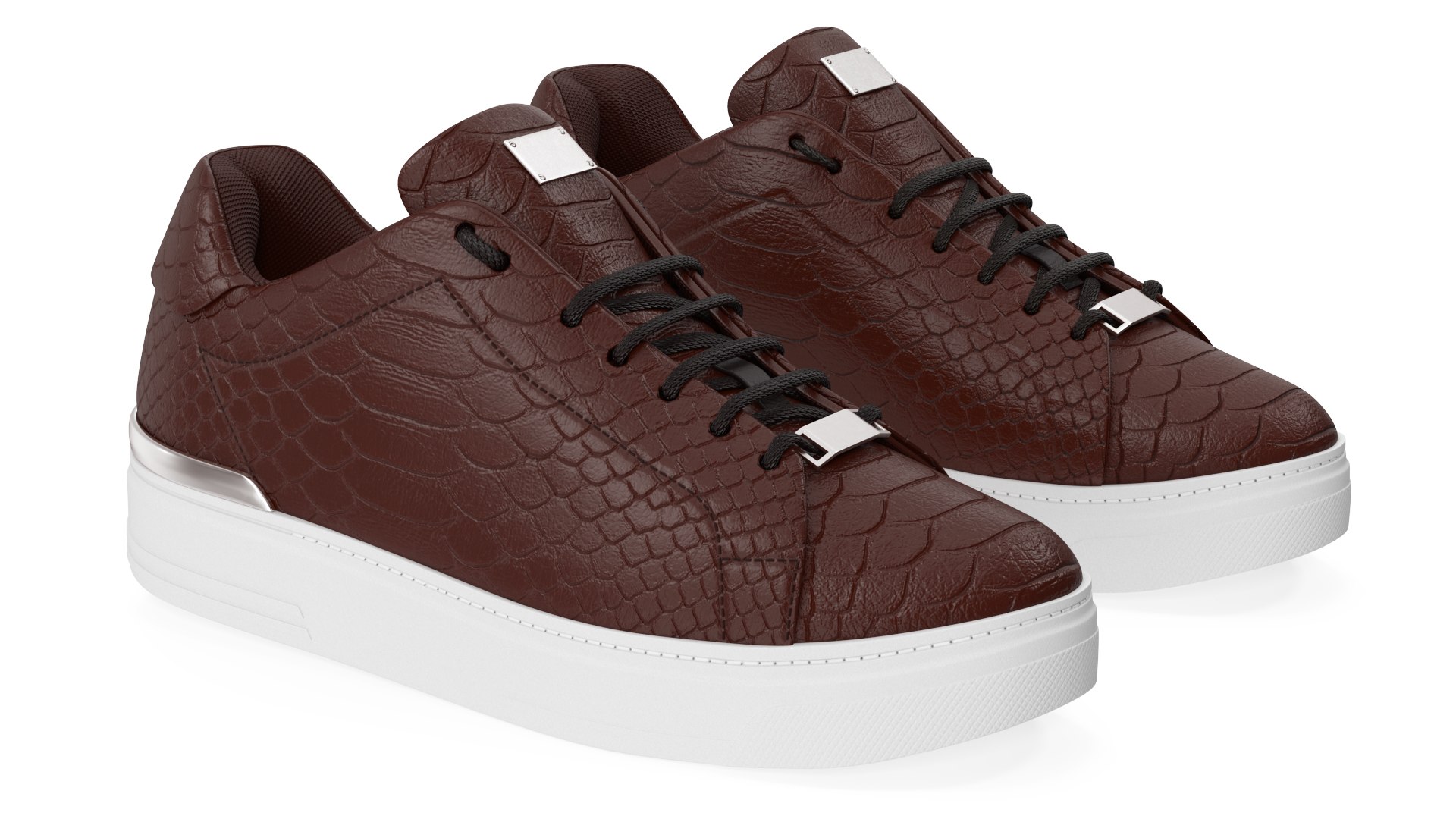 3D Model Sneakers Python Leather Brown - TurboSquid 2112677