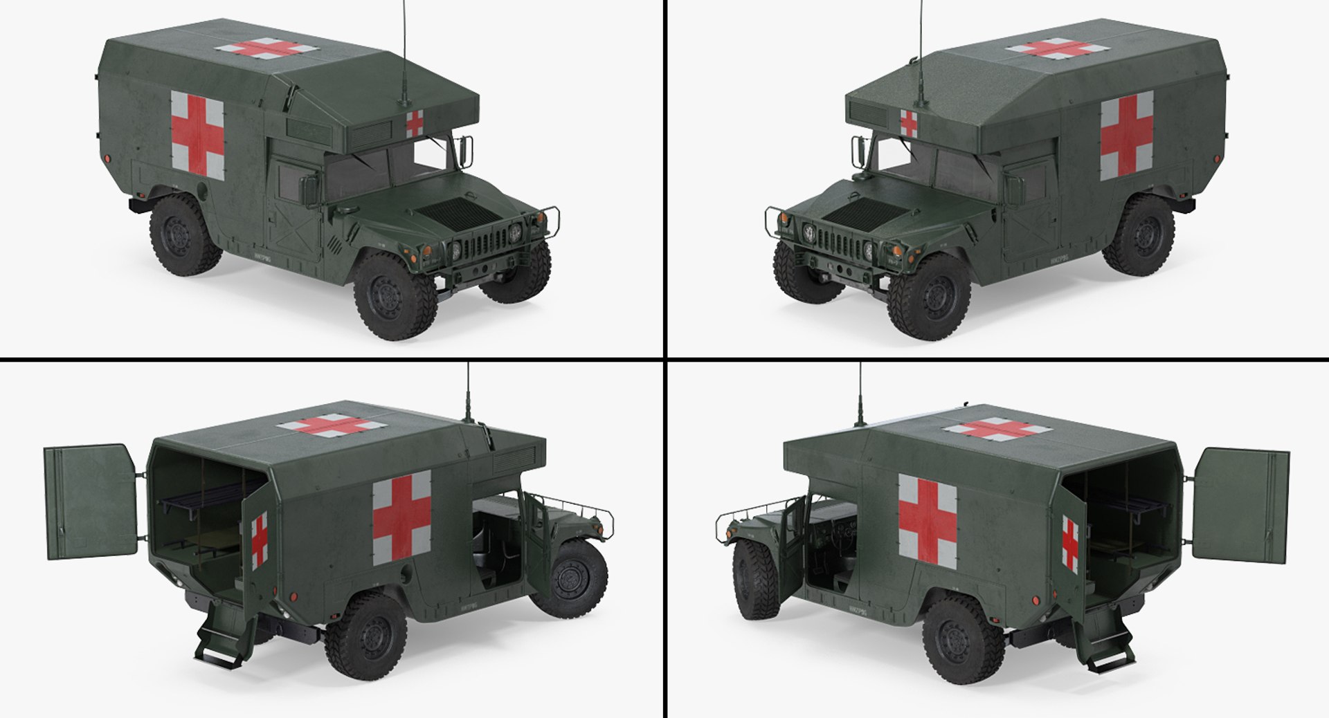 3d maxi ambulance military car model