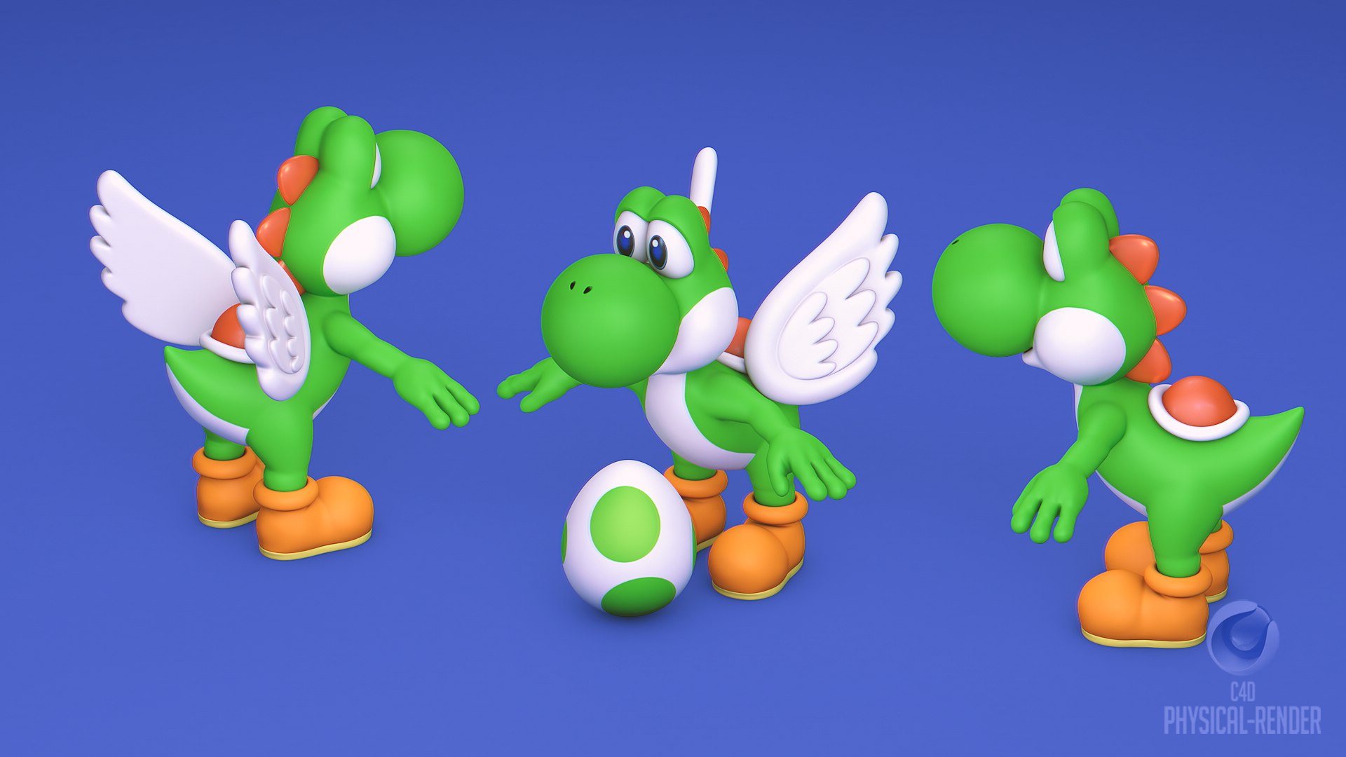 3D Model Classic Yoshi Wings Super Mario - TurboSquid 1706430