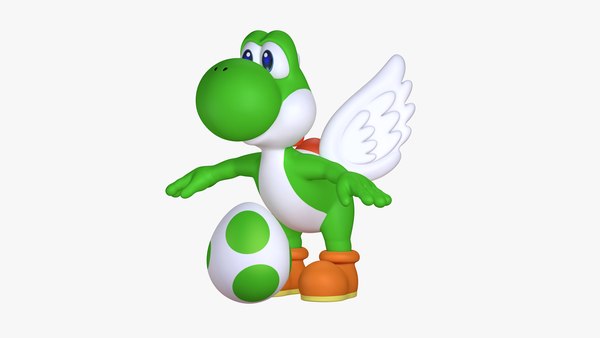 3D model classic yoshi wings super mario - TurboSquid 1706430