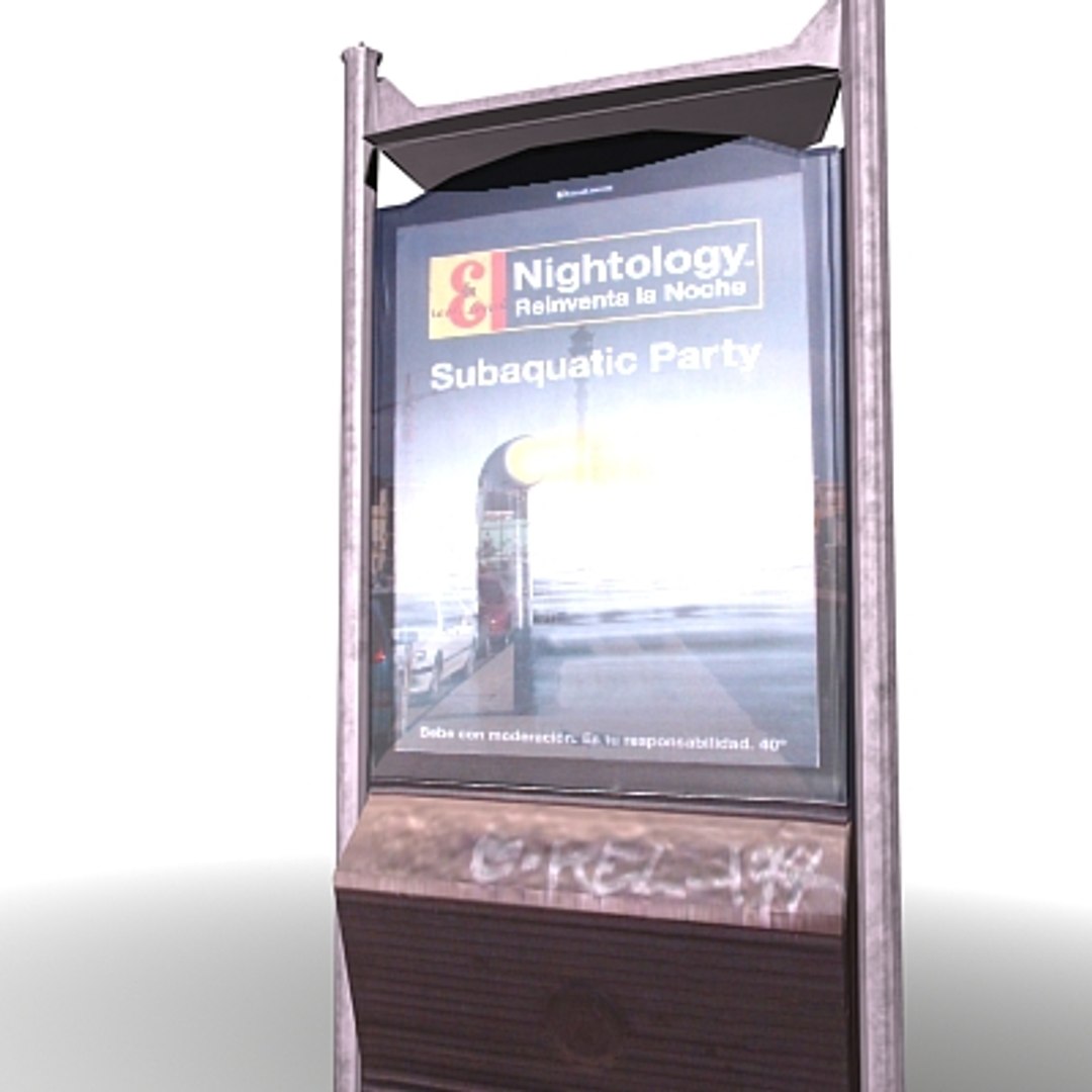 advert banner stand 3d 3ds