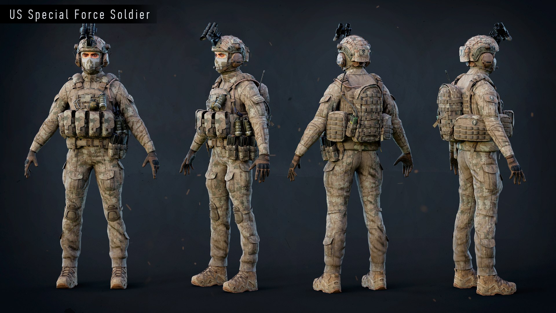 3D US Army Military Bundle Realtime Model - TurboSquid 2397176