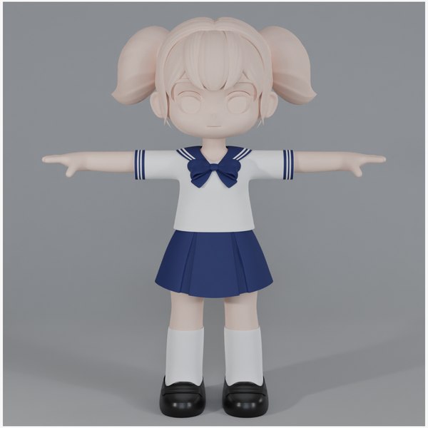 Minimal Chibi School Uniform 013D模型 - TurboSquid 1981700