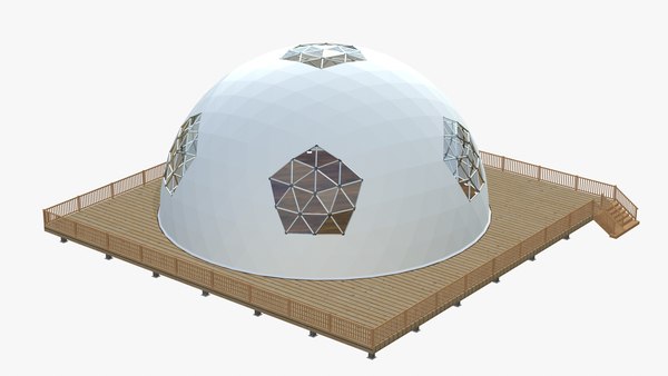 Geodesic Dome On Platform 3D - TurboSquid 1898614