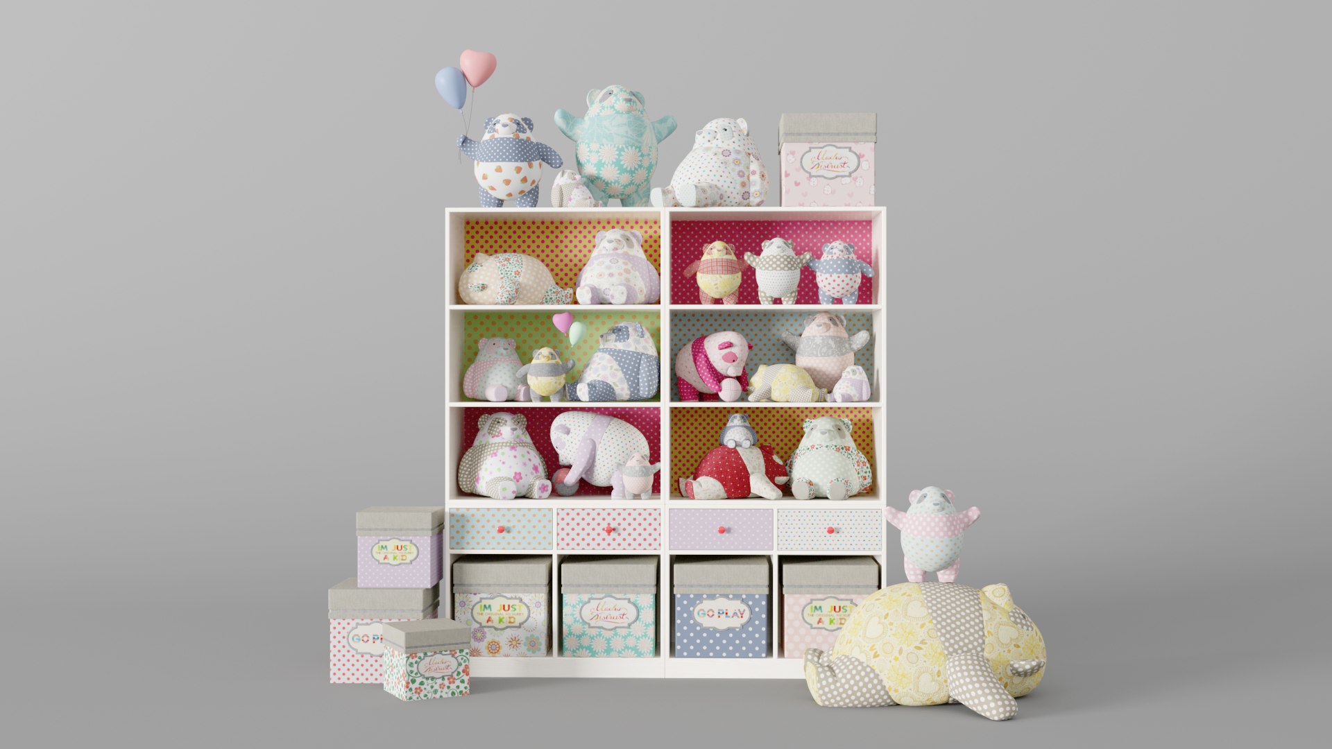 3D Colorful Panda Pals Model - TurboSquid 2198226