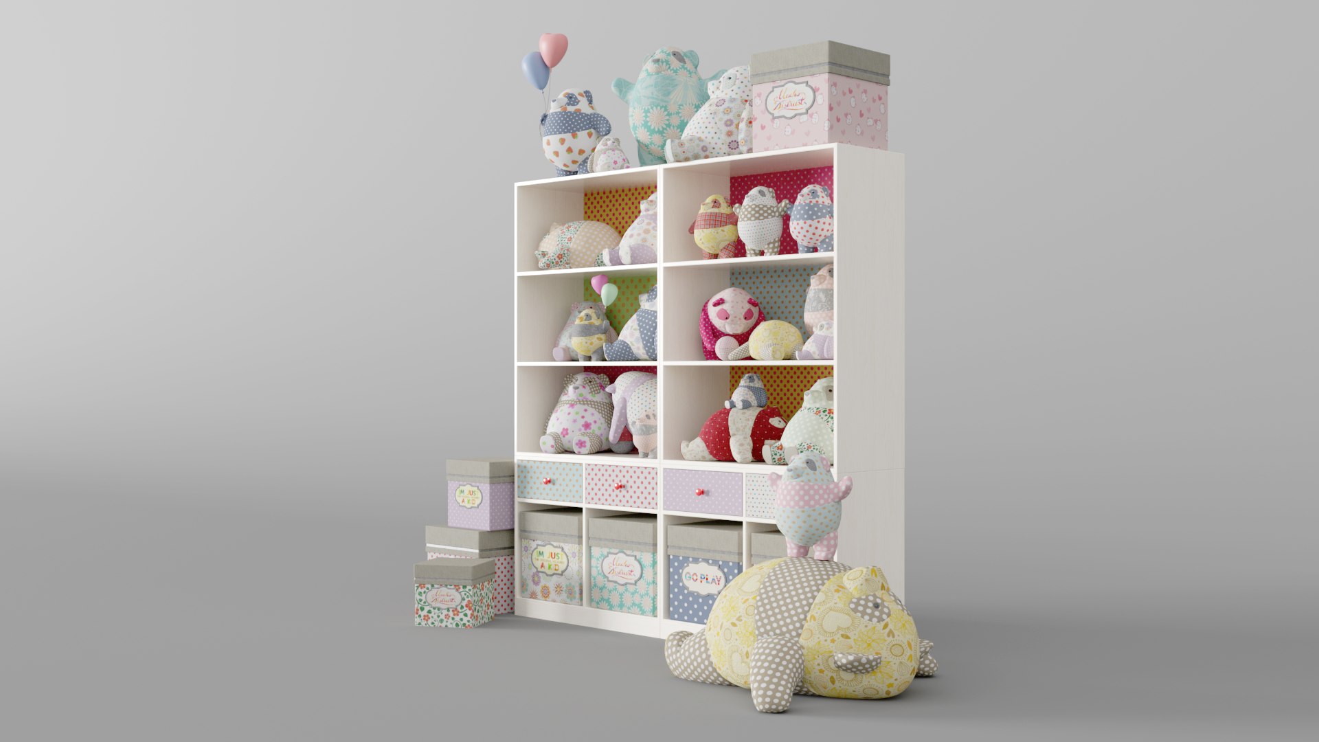 3D Colorful Panda Pals Model - TurboSquid 2198226